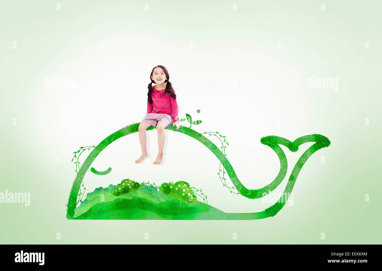 Girl sitting on whale hi-res stock photography and images - Alamy