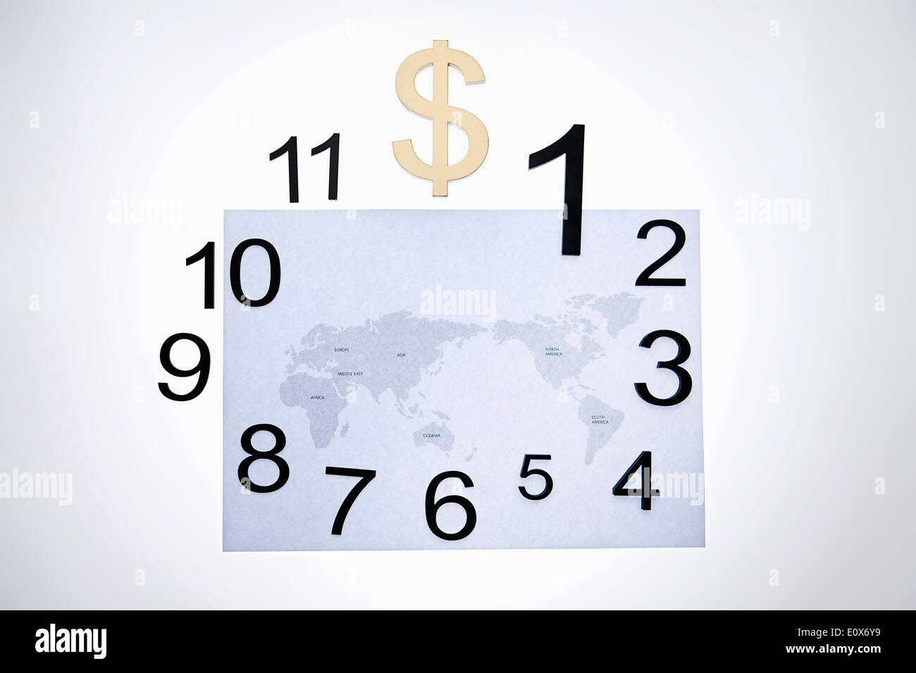 Numbers world map hi-res stock photography and images - Alamy