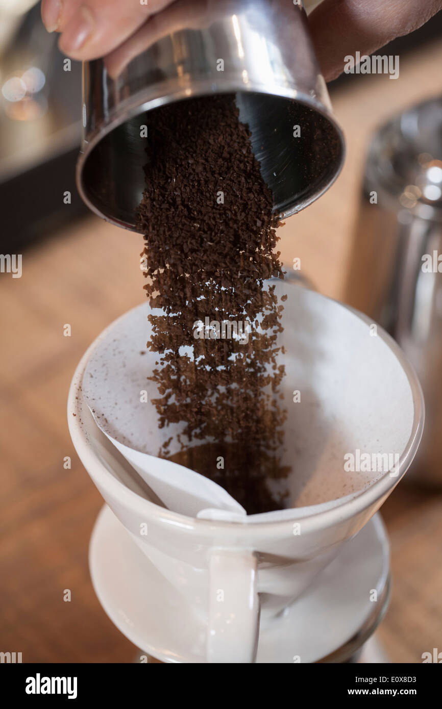 coffee poured into a filter Stock Photo - Alamy