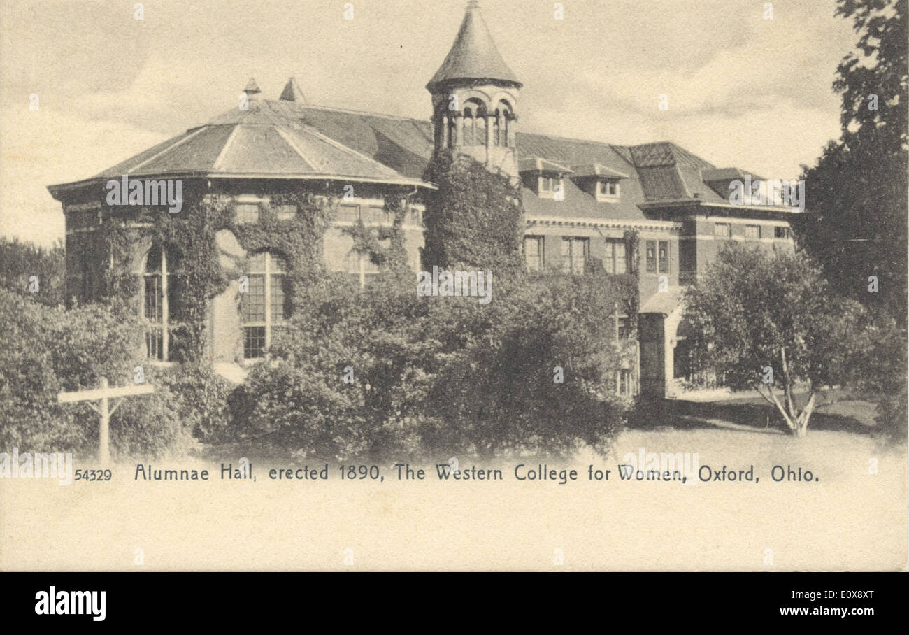 Alumnae Hall at Miami University in Oxford, Ohio, is depicted in this ...
