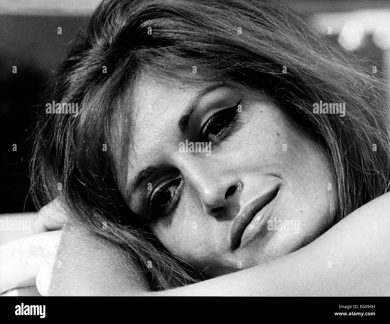 Egyptian-born singer DALIDA lounges by the pool at the Hilton hotel ...