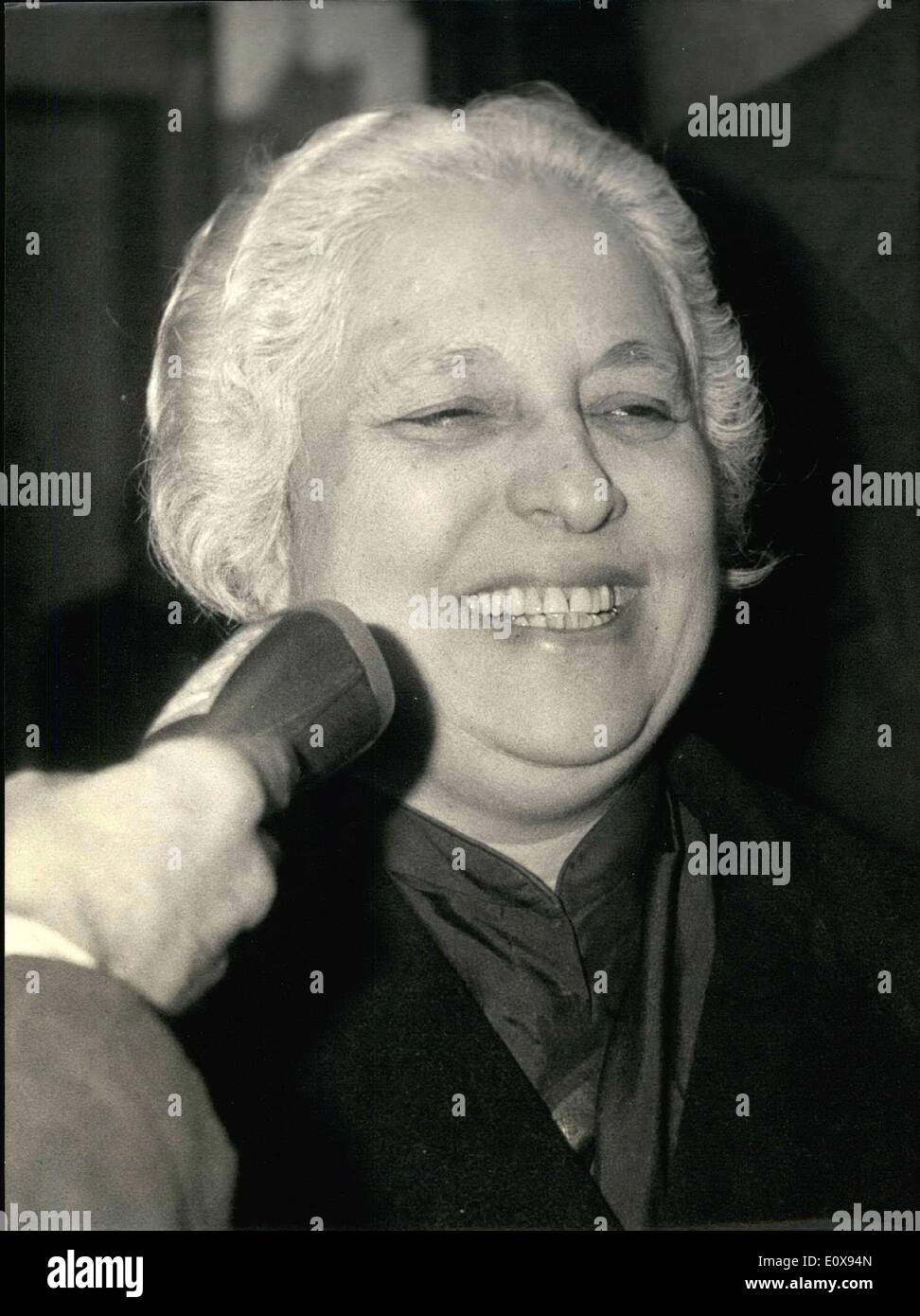 Oct. 01, 1965 - Mrs. Pandit, sister of Mr. Nehru and part of India's ...