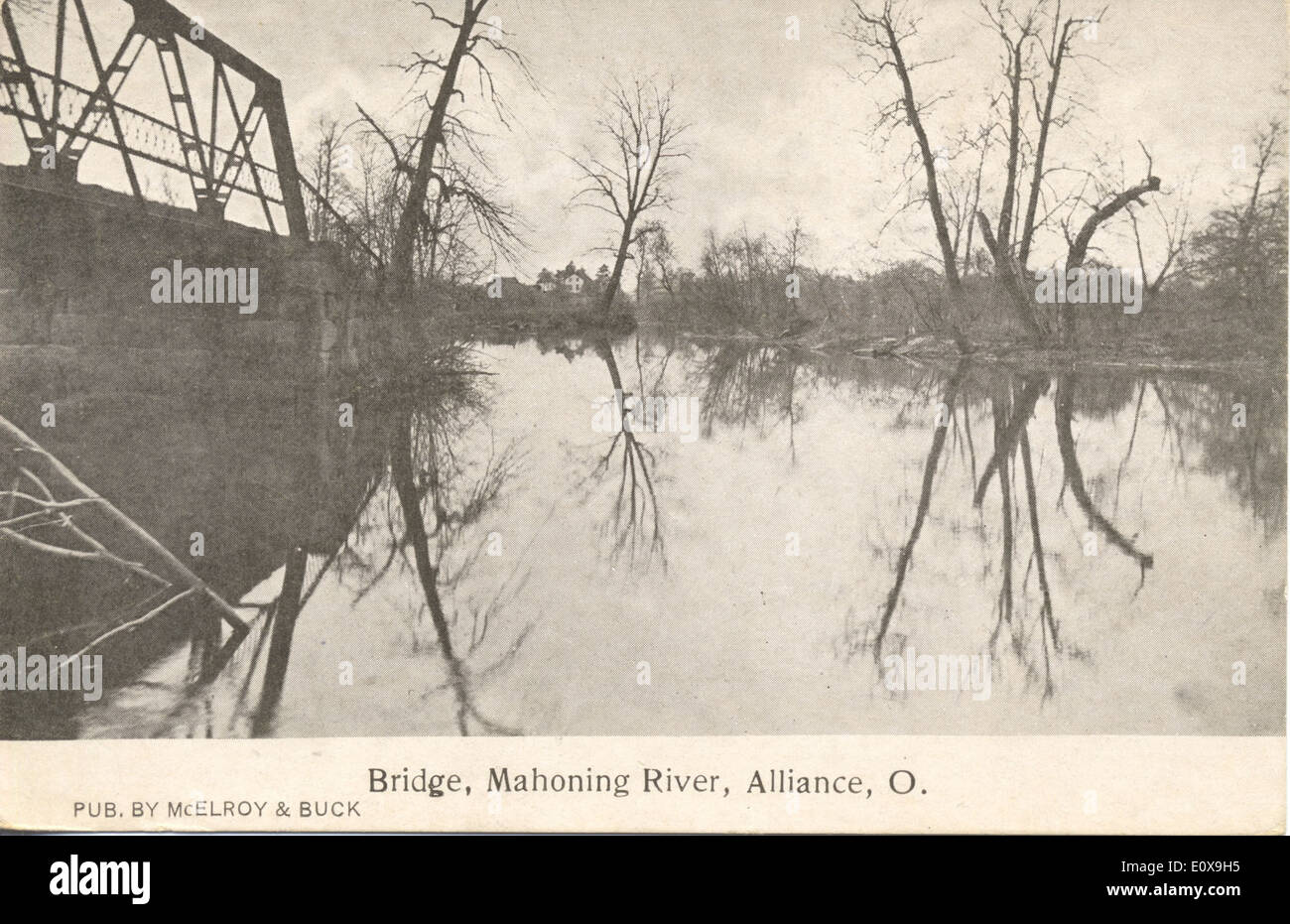 This photograph depicts a view of the Mahoning River bridges in Ohio ...