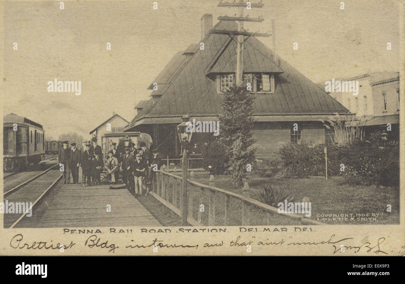 The Penna Railroad Station in Delaware, part of the Delmar Railroad ...