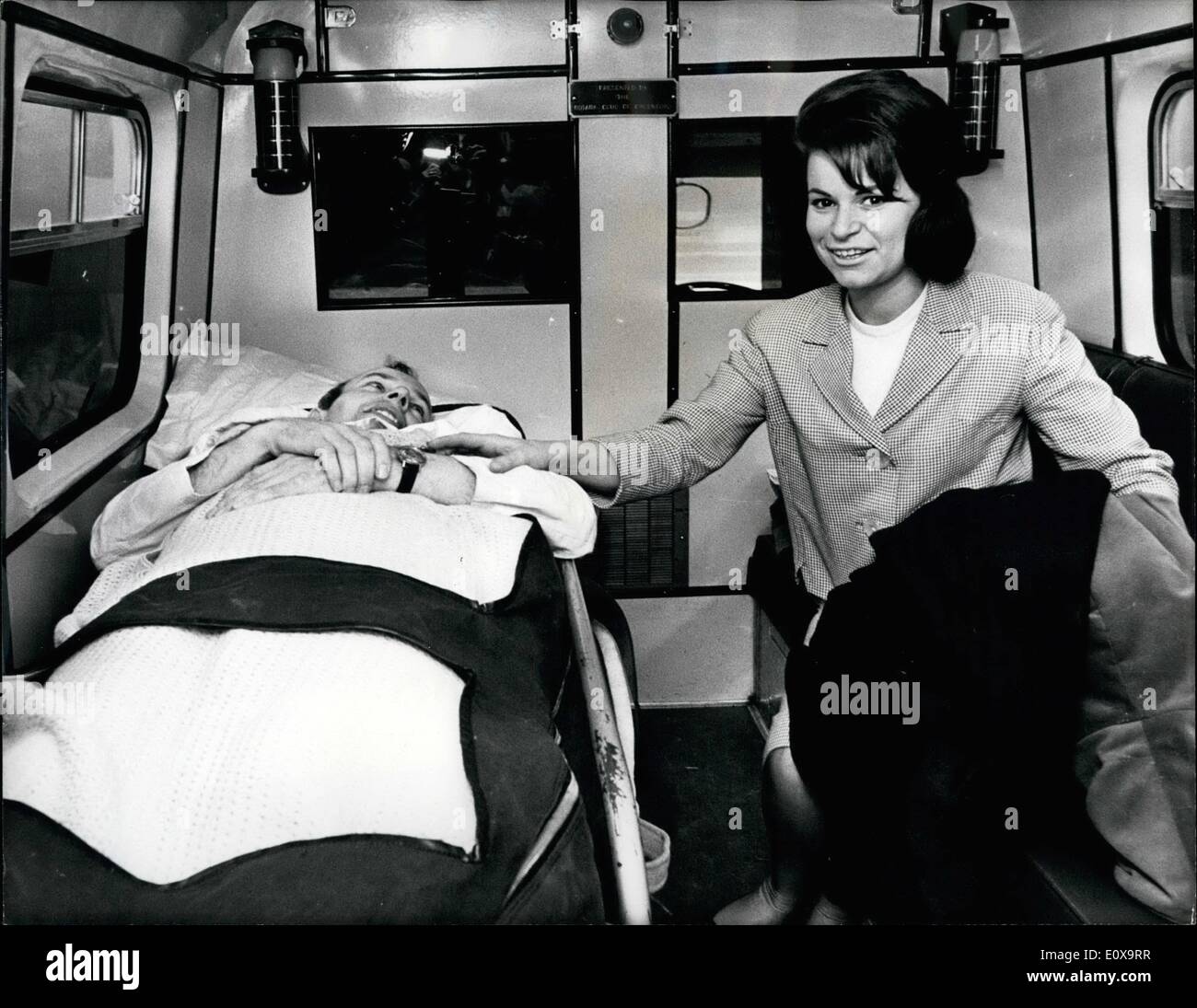 Oct. 10, 1965 - John Surtees arrives home after his crash in Canada ...