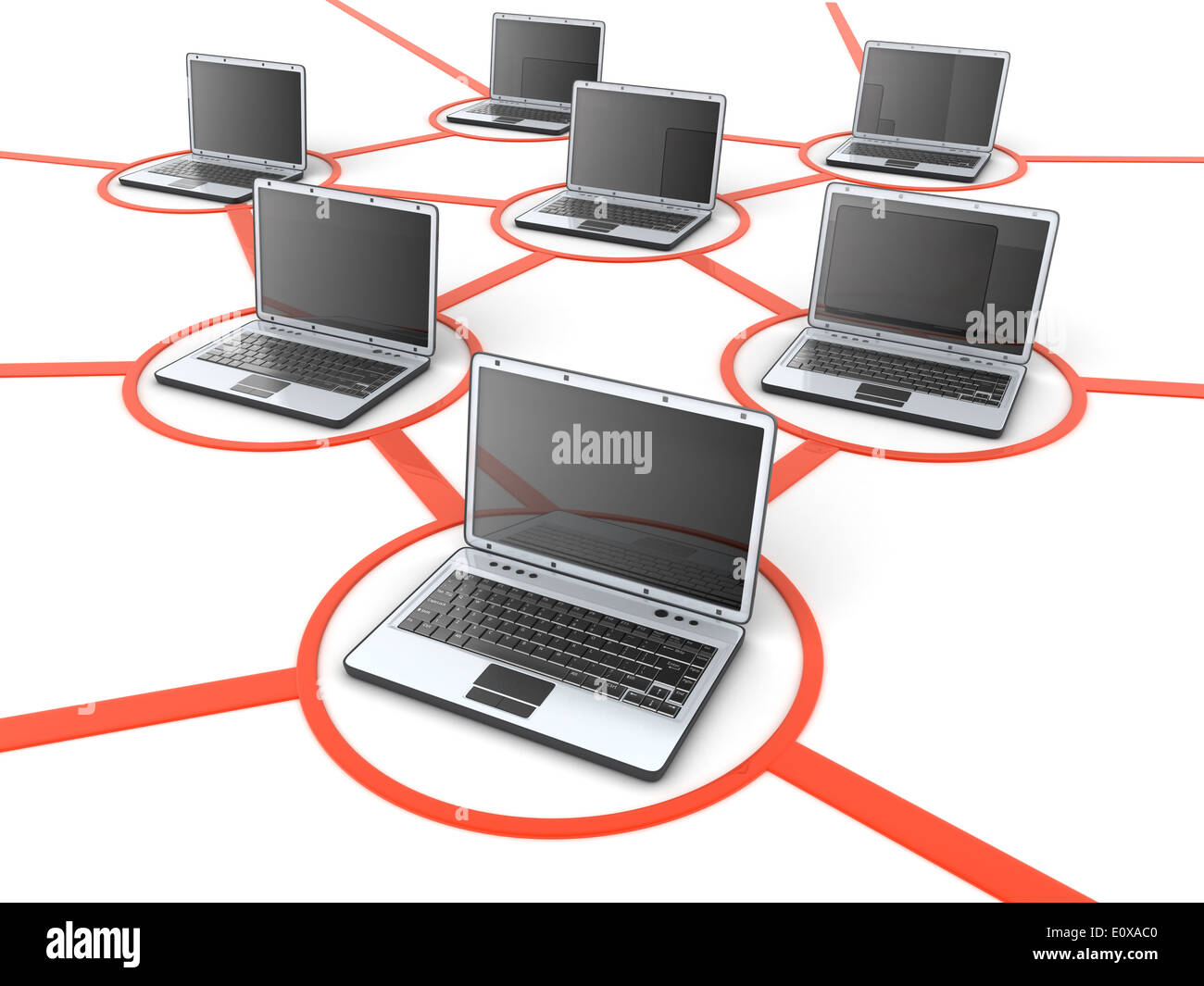 Abstract laptop network (done in 3d Stock Photo - Alamy