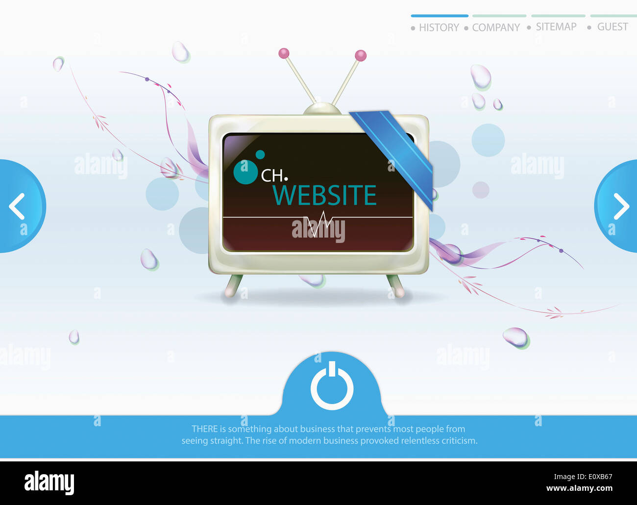 a website template with a television Stock Photo - Alamy