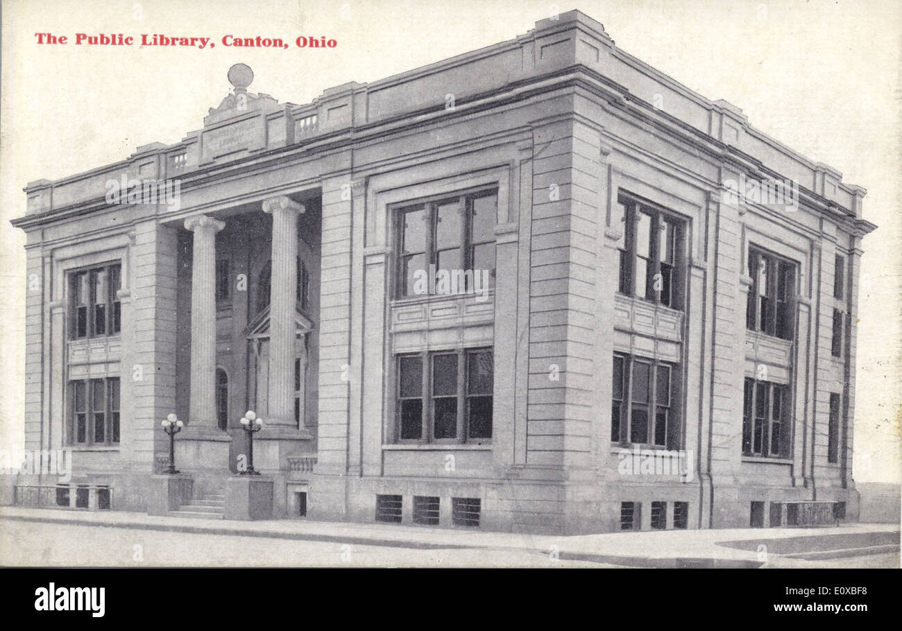 The *Public Library, Canton, Ohio* showcases the architectural beauty ...