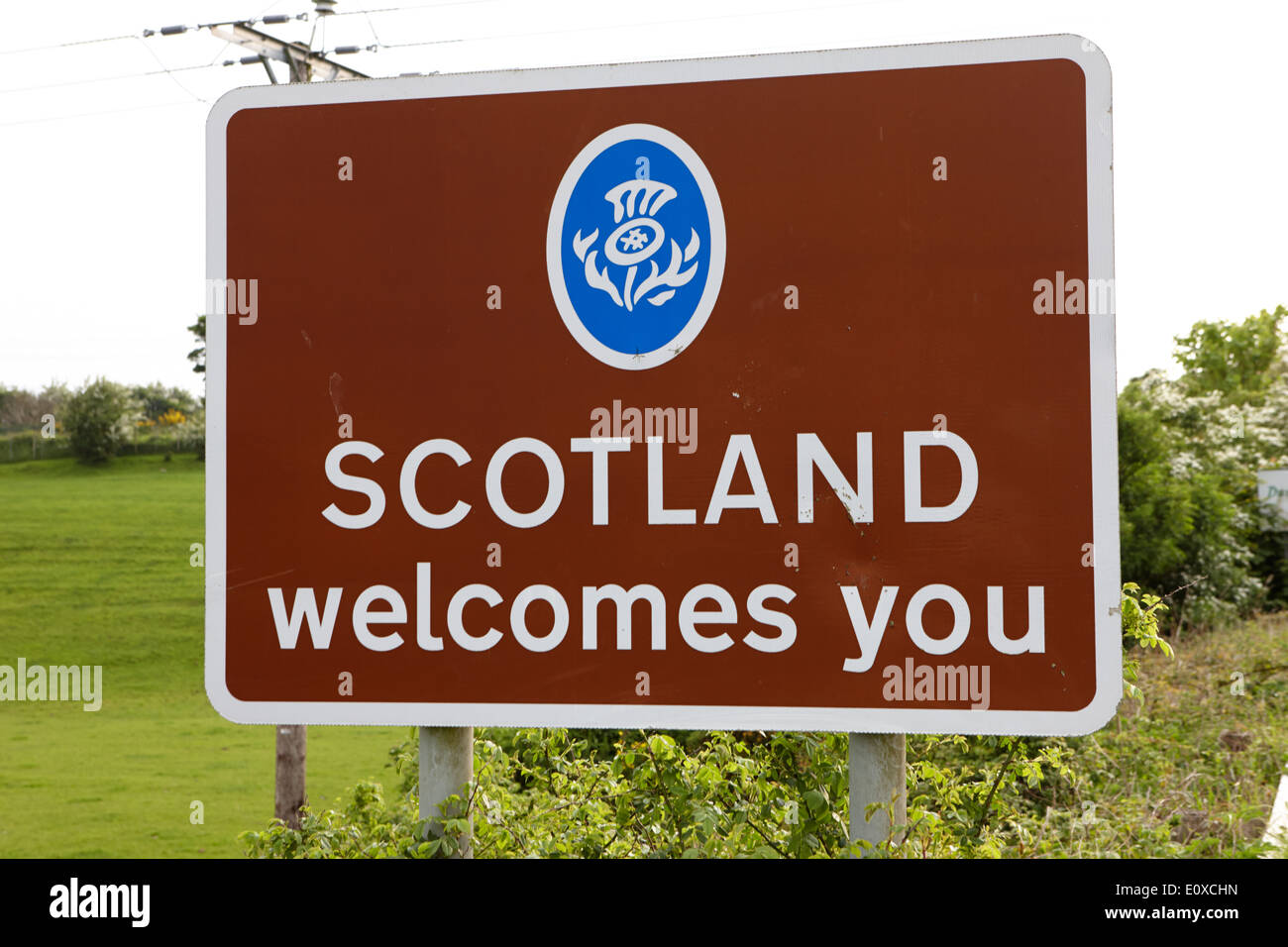 Scottish border sign hi-res stock photography and images - Alamy