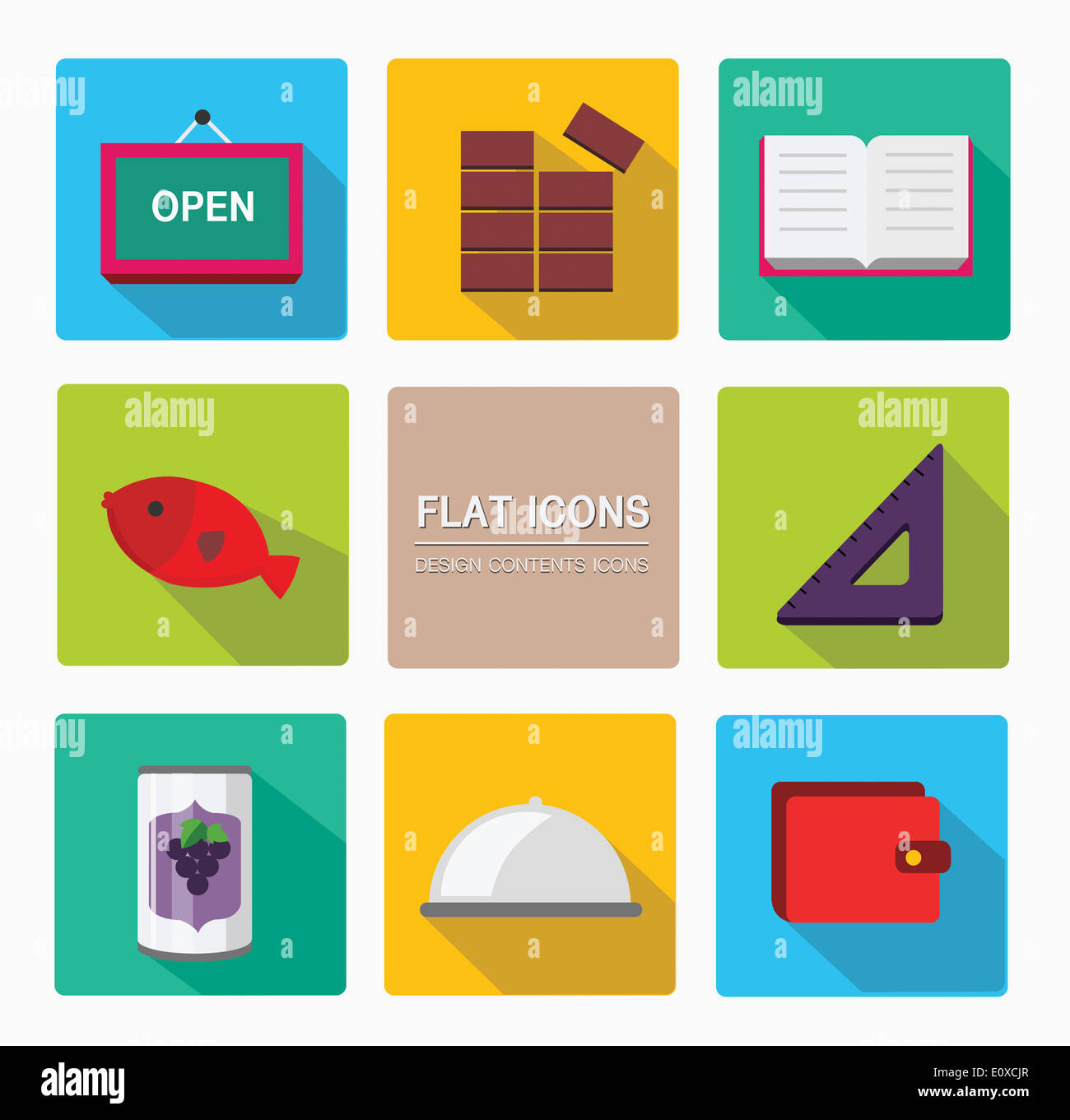 a set of flat icons Stock Photo - Alamy