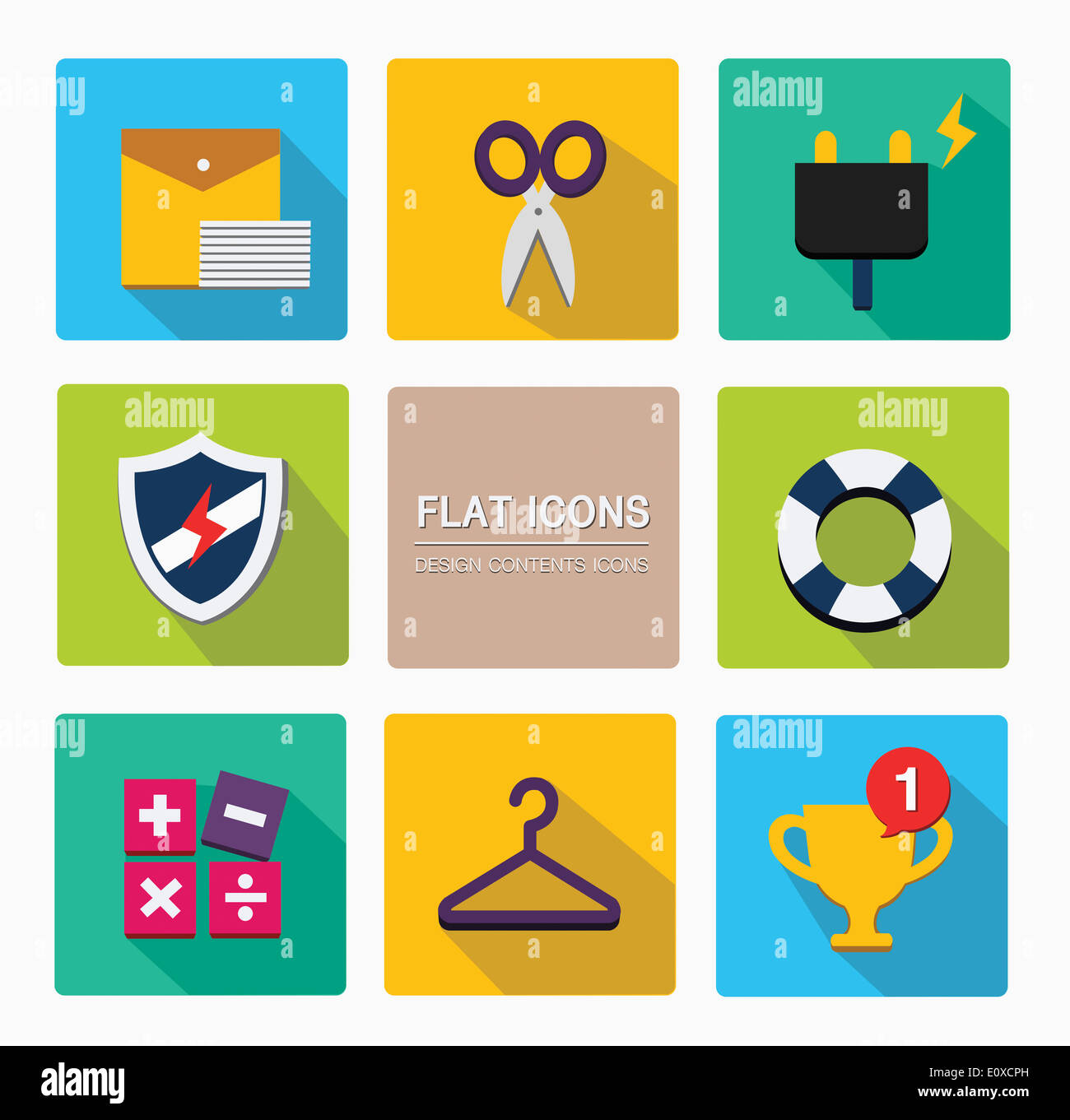 a set of flat icons Stock Photo - Alamy