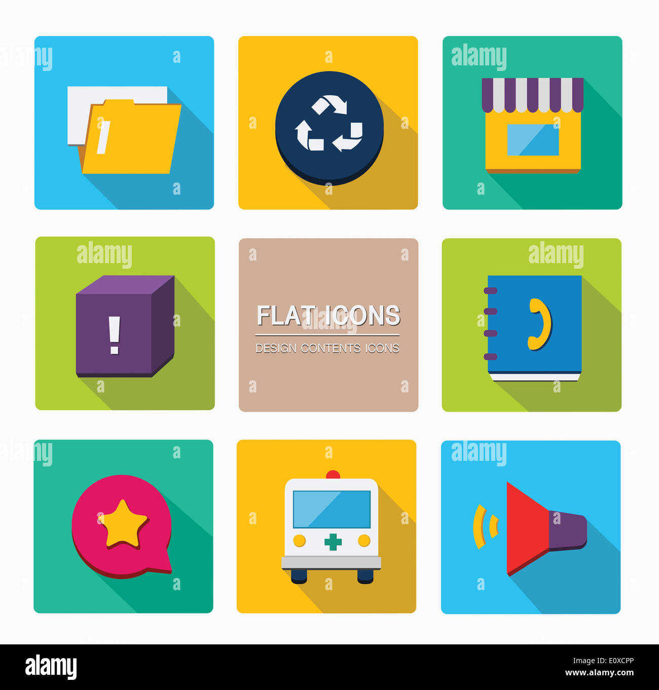 a set of flat icons Stock Photo - Alamy
