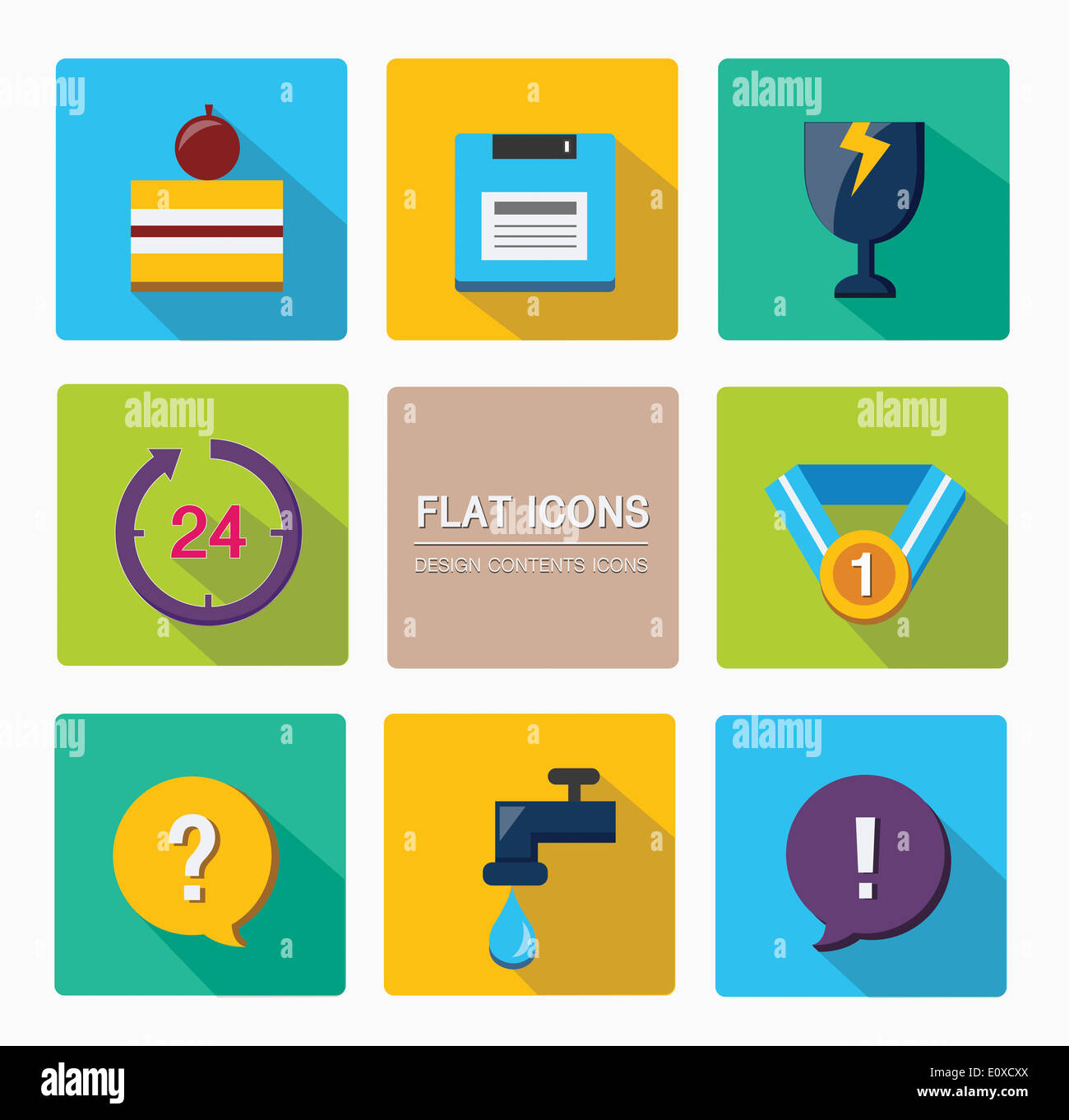 a set of flat icons Stock Photo - Alamy