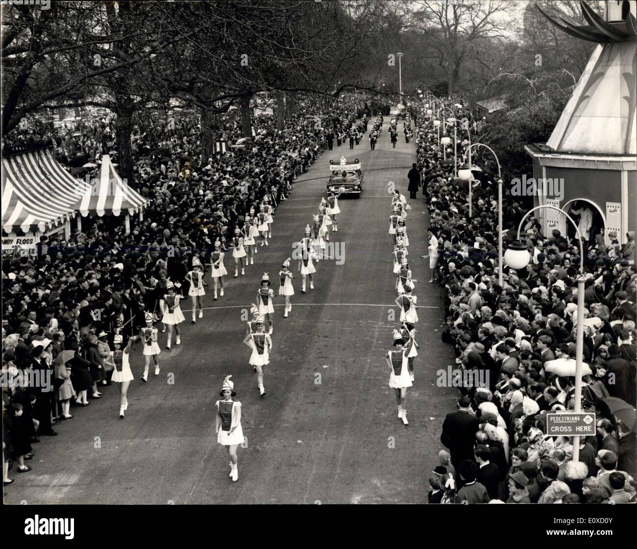 Apr. 10, 1966 - Majorettes in London's Easter Parade in Battersea Park ...