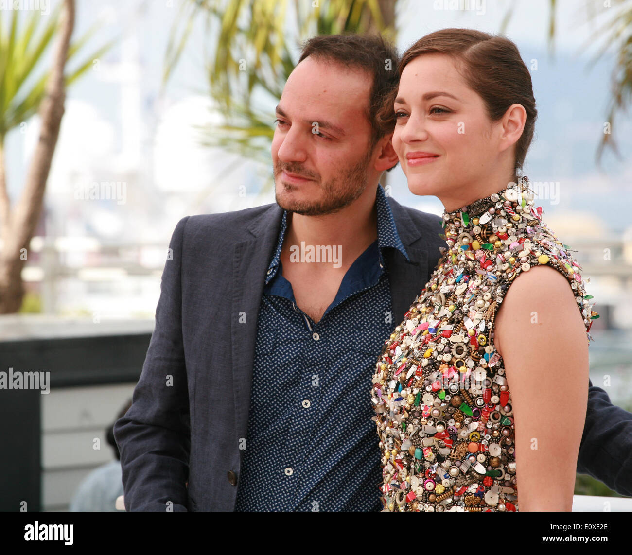 Cannes, France. 20th May, 2014. Fabrizio Rongione and Marion Cotillard ...