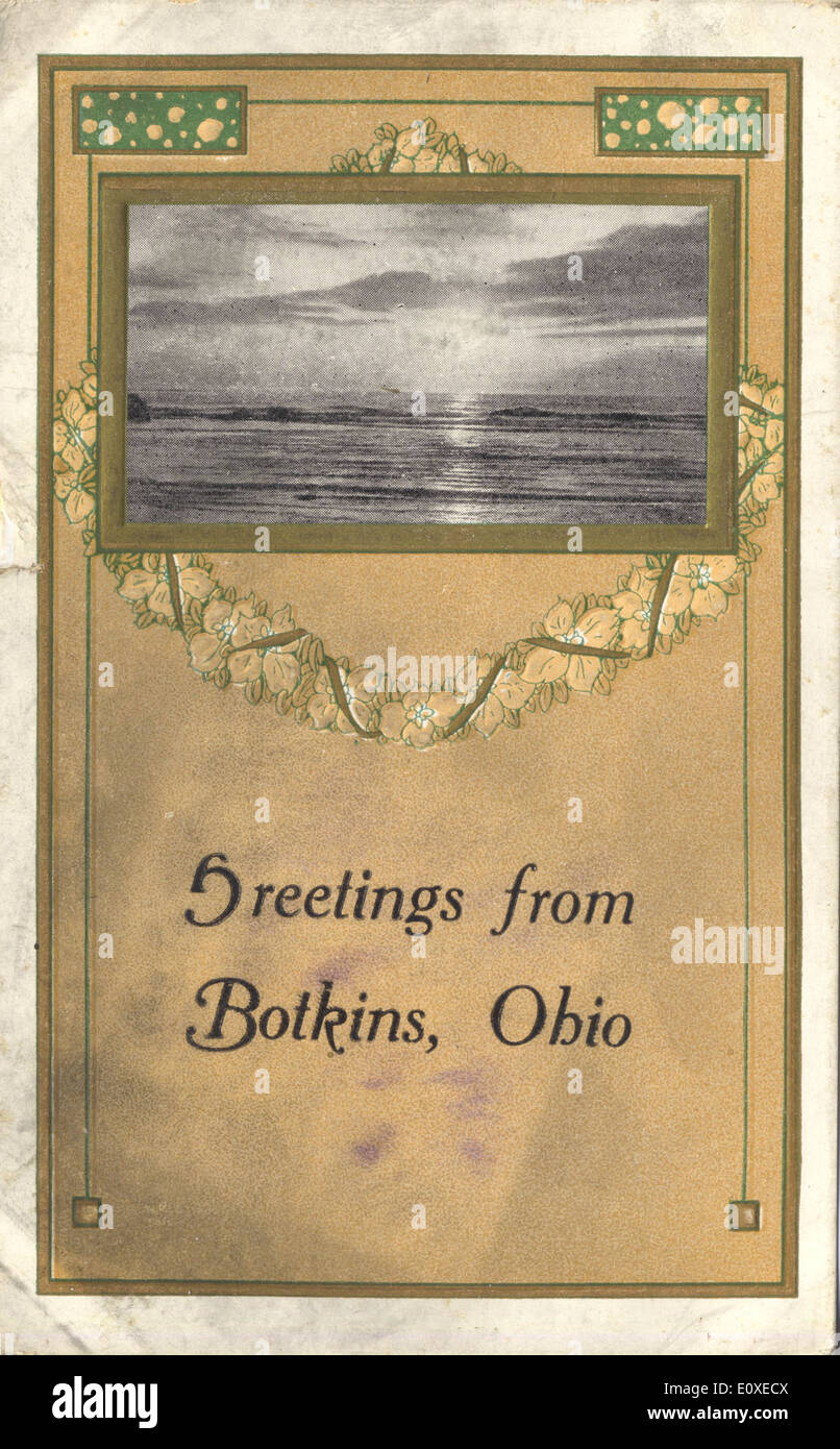 Vintage postcard captures town hi-res stock photography and images - Alamy