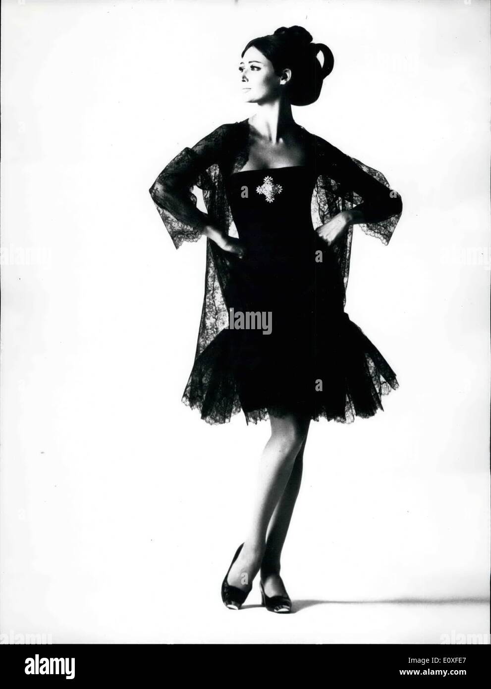 Aug. 08, 1966 - Paris Fashions (13): Photo shows Short evening dress in ...