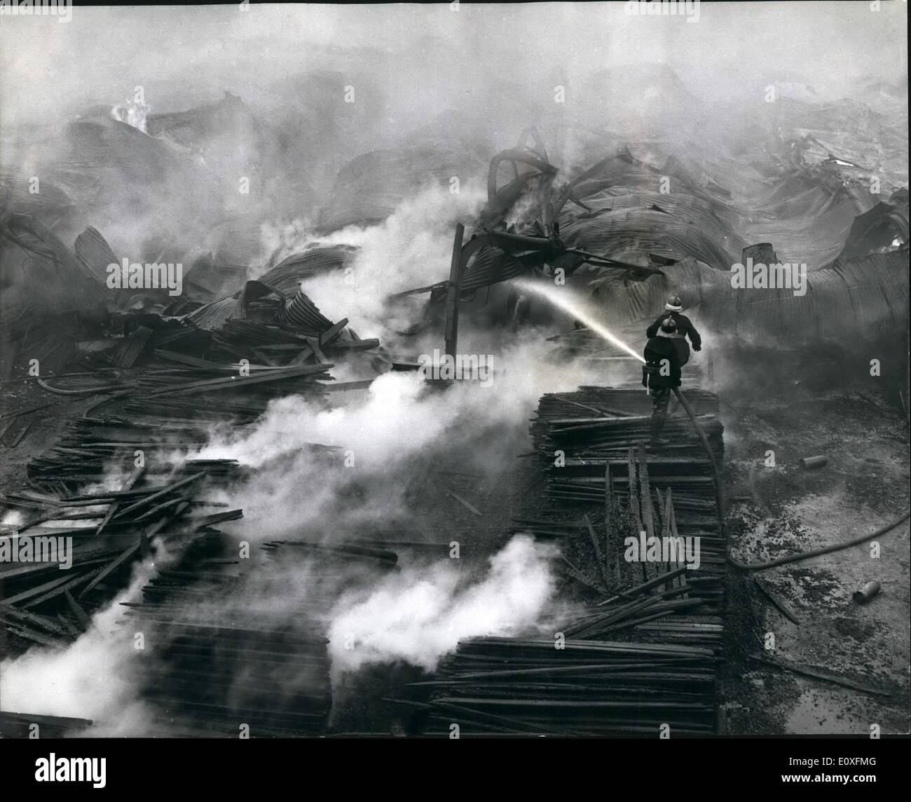 Sep. 09, 1966 - Giant Blaze at London timber yard: 350 firemen fought a ...