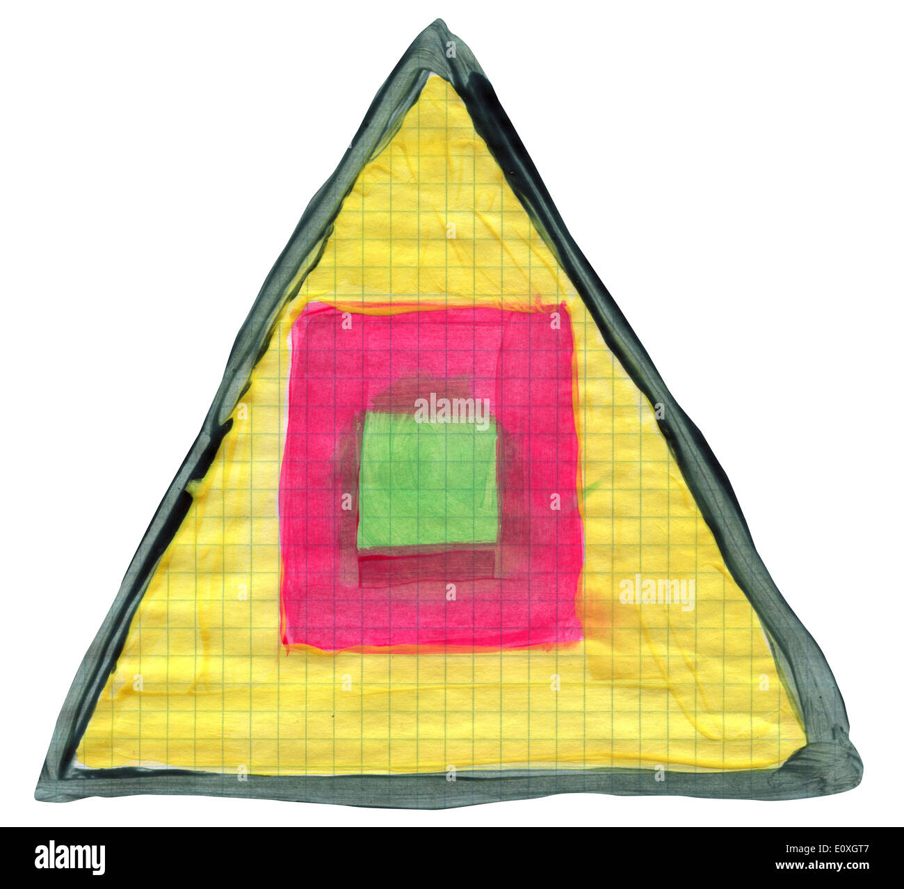 Circle and square inside triangle on graph paper Stock Photo - Alamy