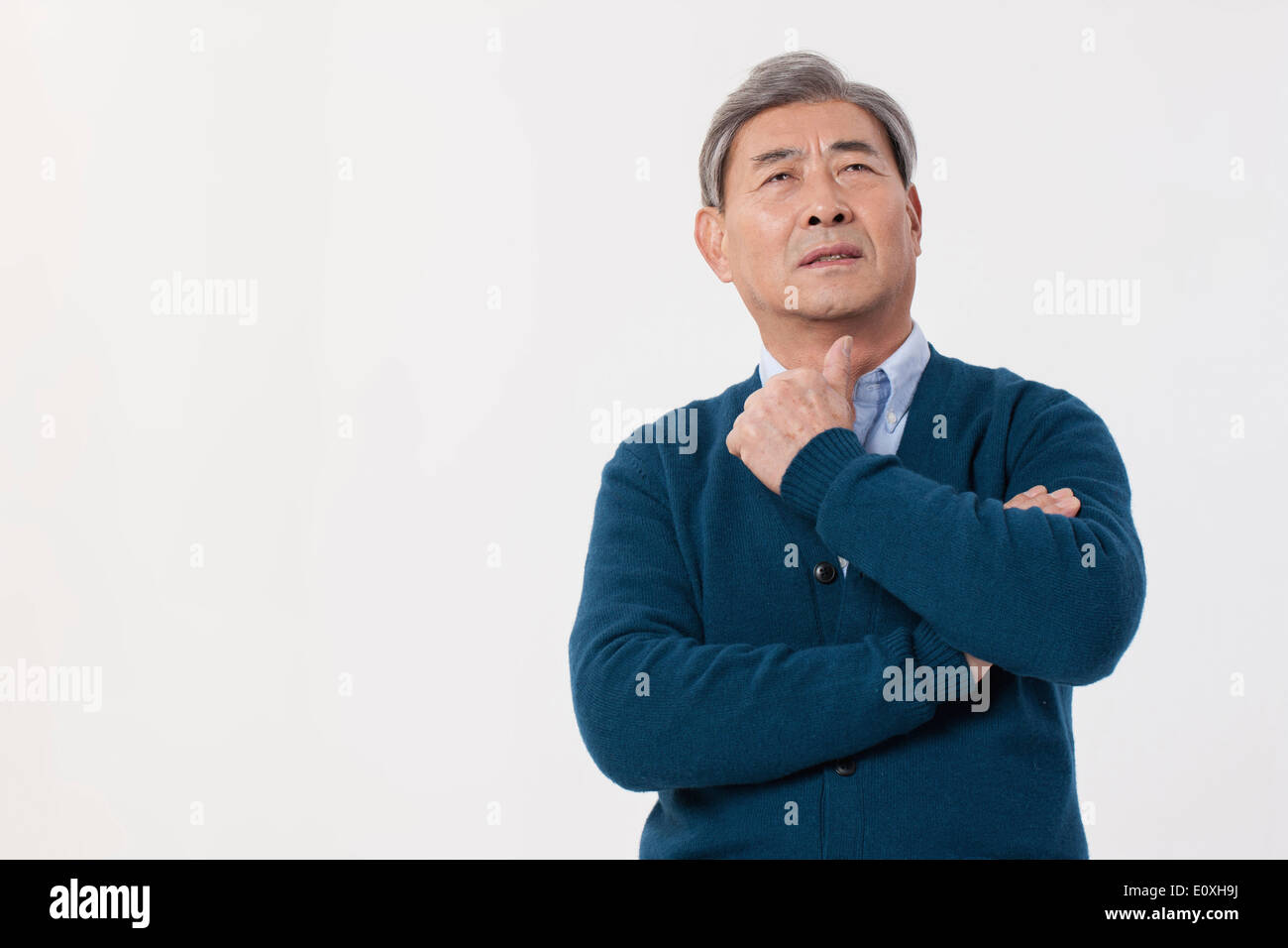 Old man thinking studio hi-res stock photography and images - Alamy