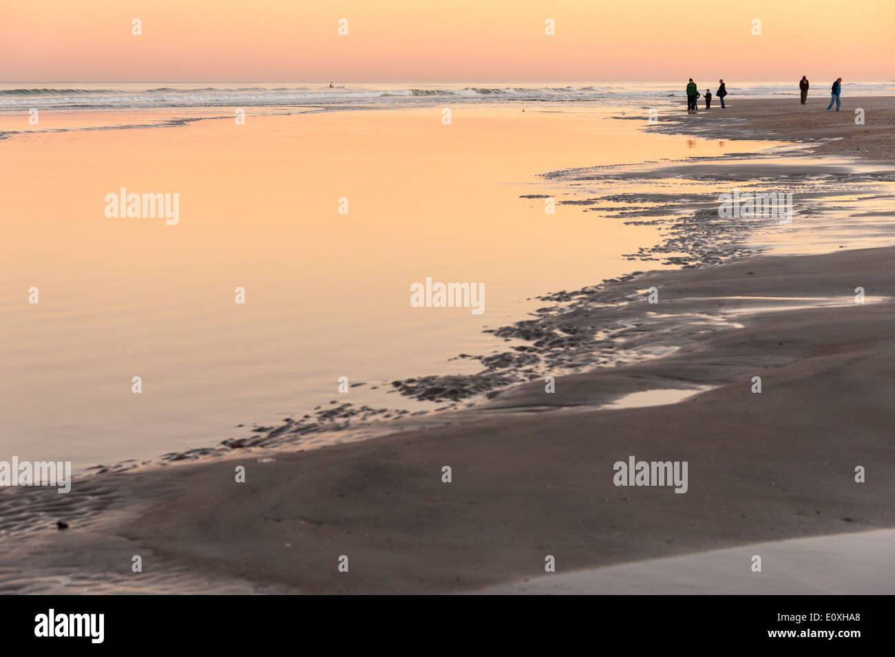 Pastel beachscape sunset jacksonville beach hi-res stock photography ...