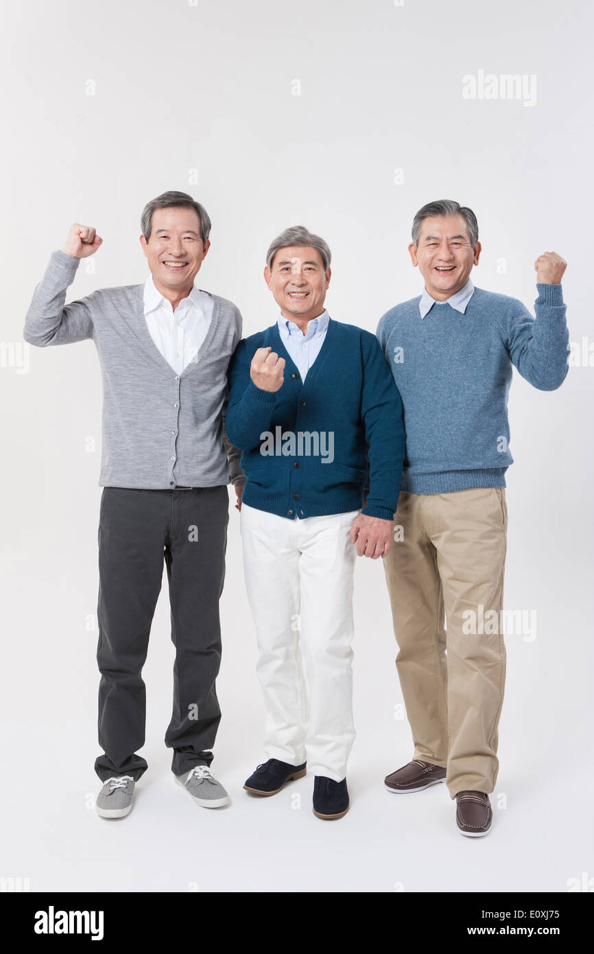 three old men posing together Stock Photo - Alamy