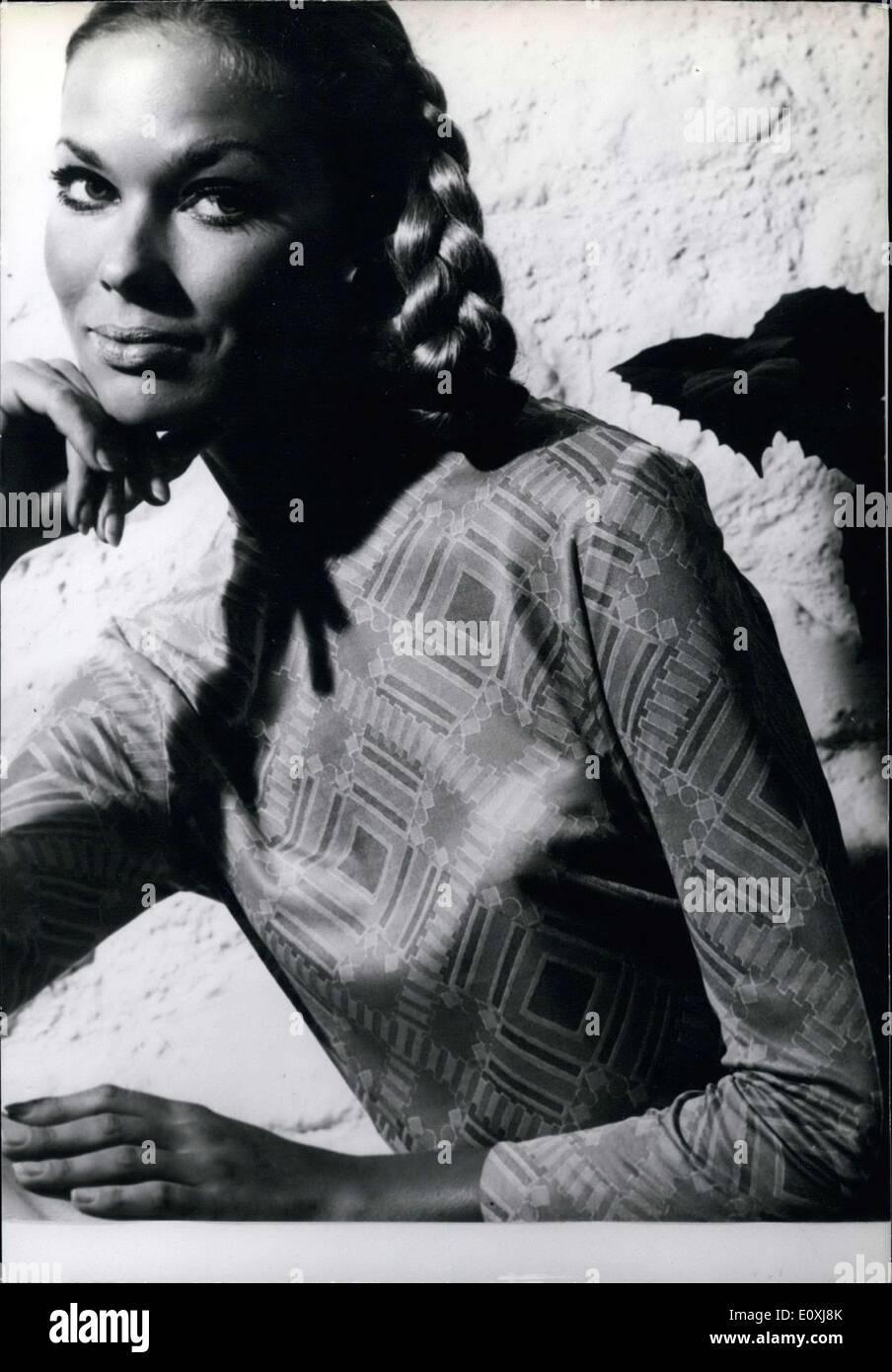 Jan. 10, 1967 - Here is a porcelain-colored silk jumper with square ...
