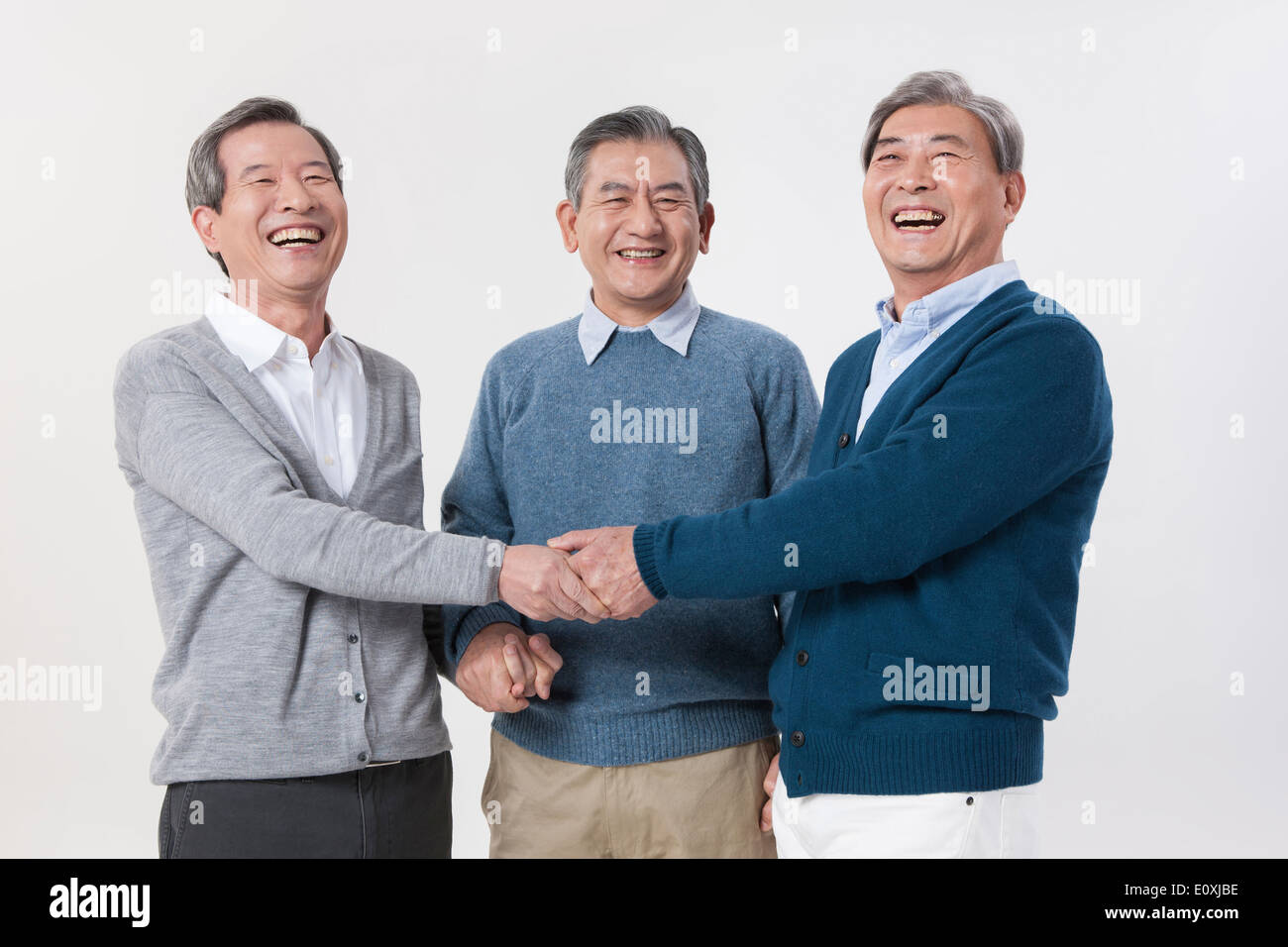 three old men posing together Stock Photo - Alamy