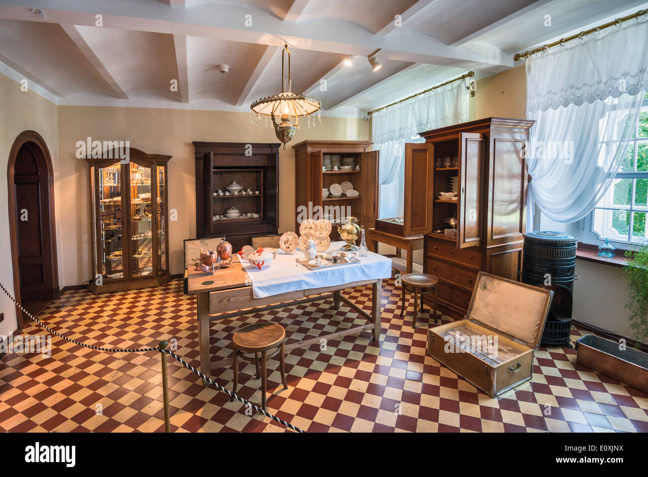 Butlers Pantry at Zamoyski Palace in Kozlowka near Lublin, Malopolska ...