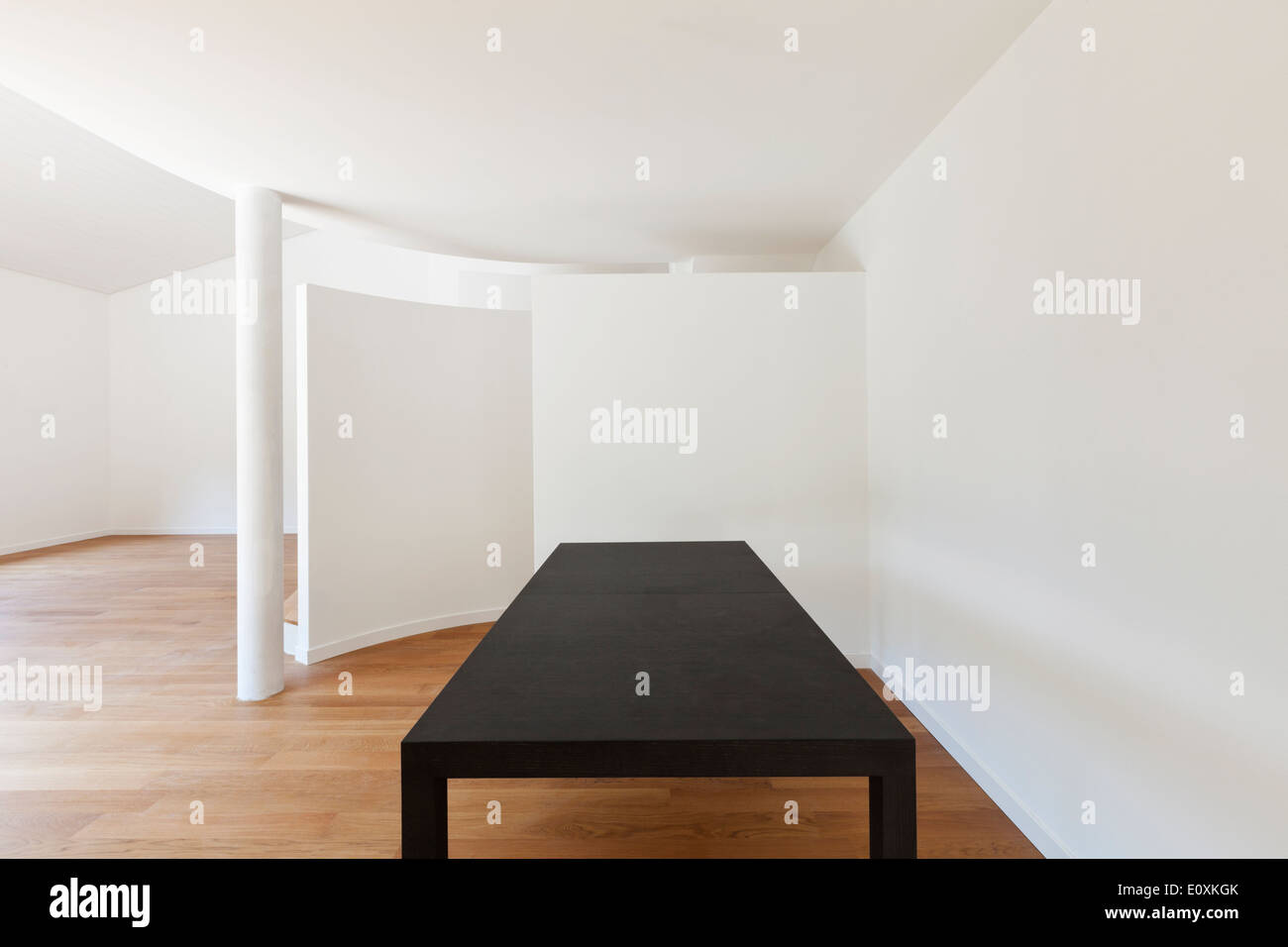 interior modern house, empty room with black table Stock Photo - Alamy