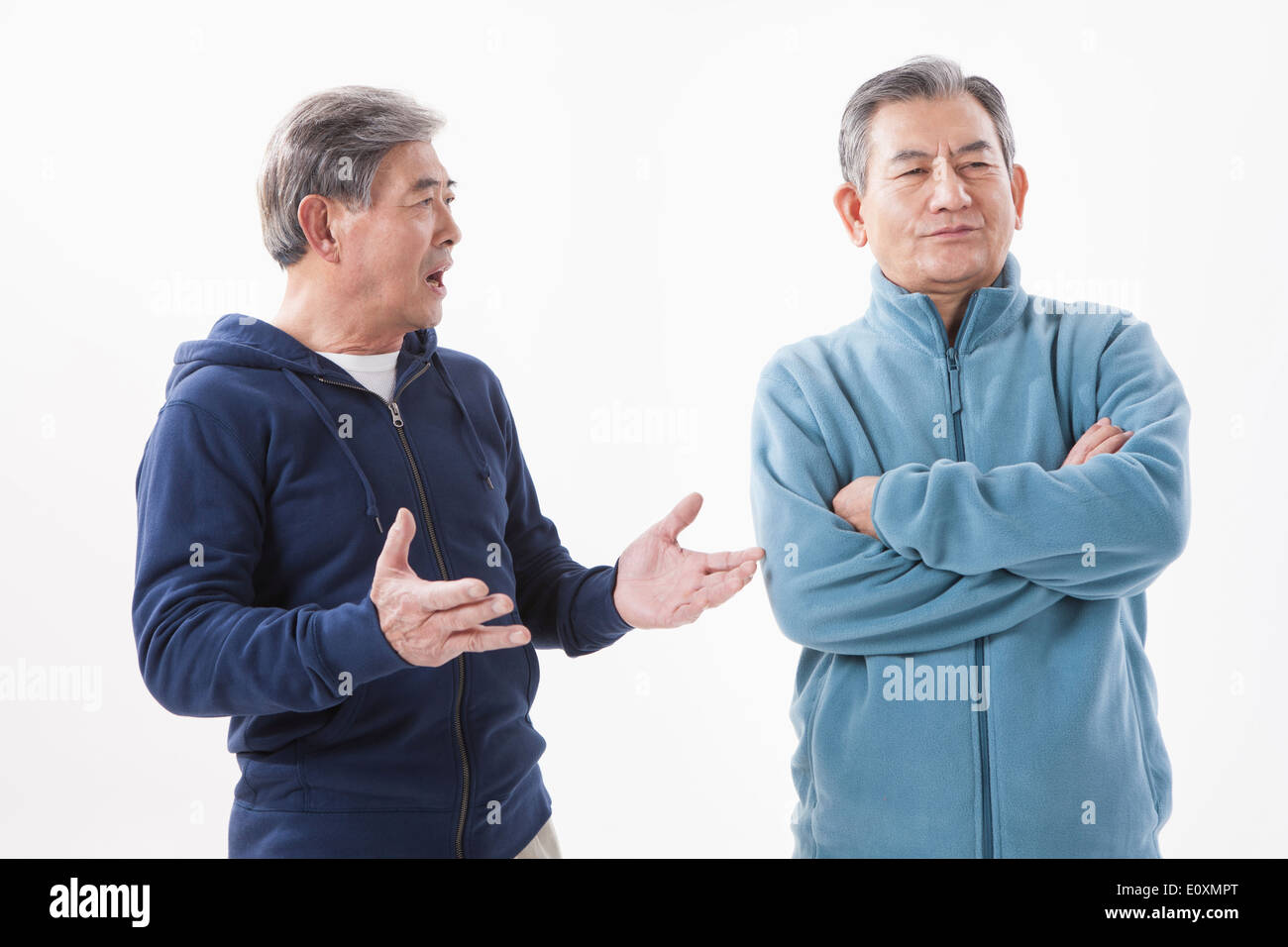two old men having an argument Stock Photo - Alamy