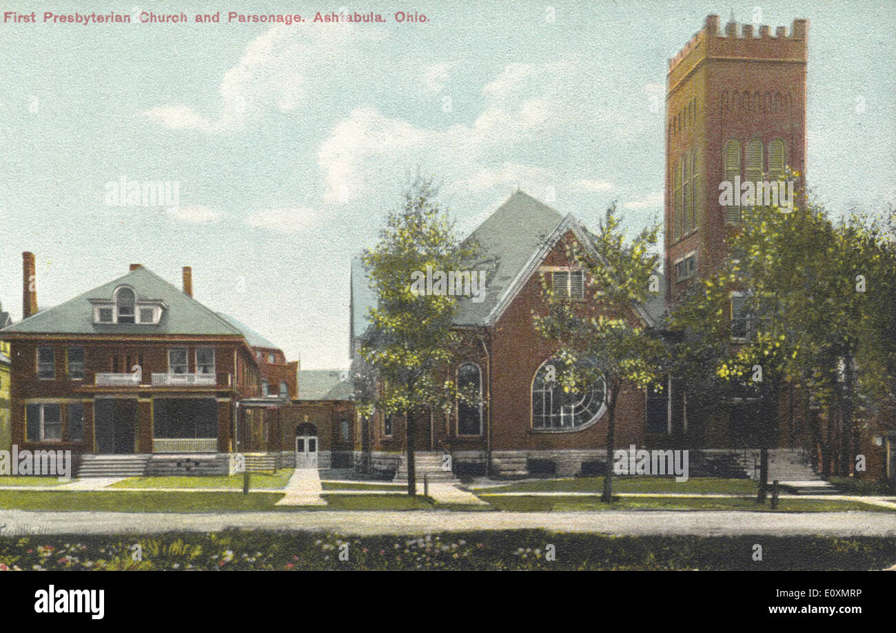 First Presbyterian Church and Parsonage Stock Photo - Alamy