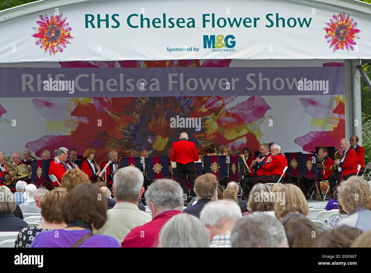 Chelsea,UK,20th May 2014,A band plays Royal Brittania at the RHS ...