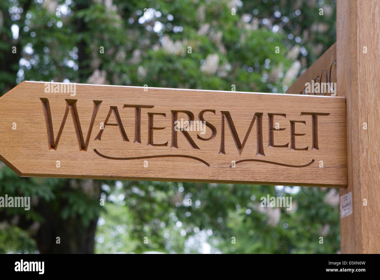 Chelsea,UK,20th May 2014,Hand carved wooden signs for sale at the RHS ...