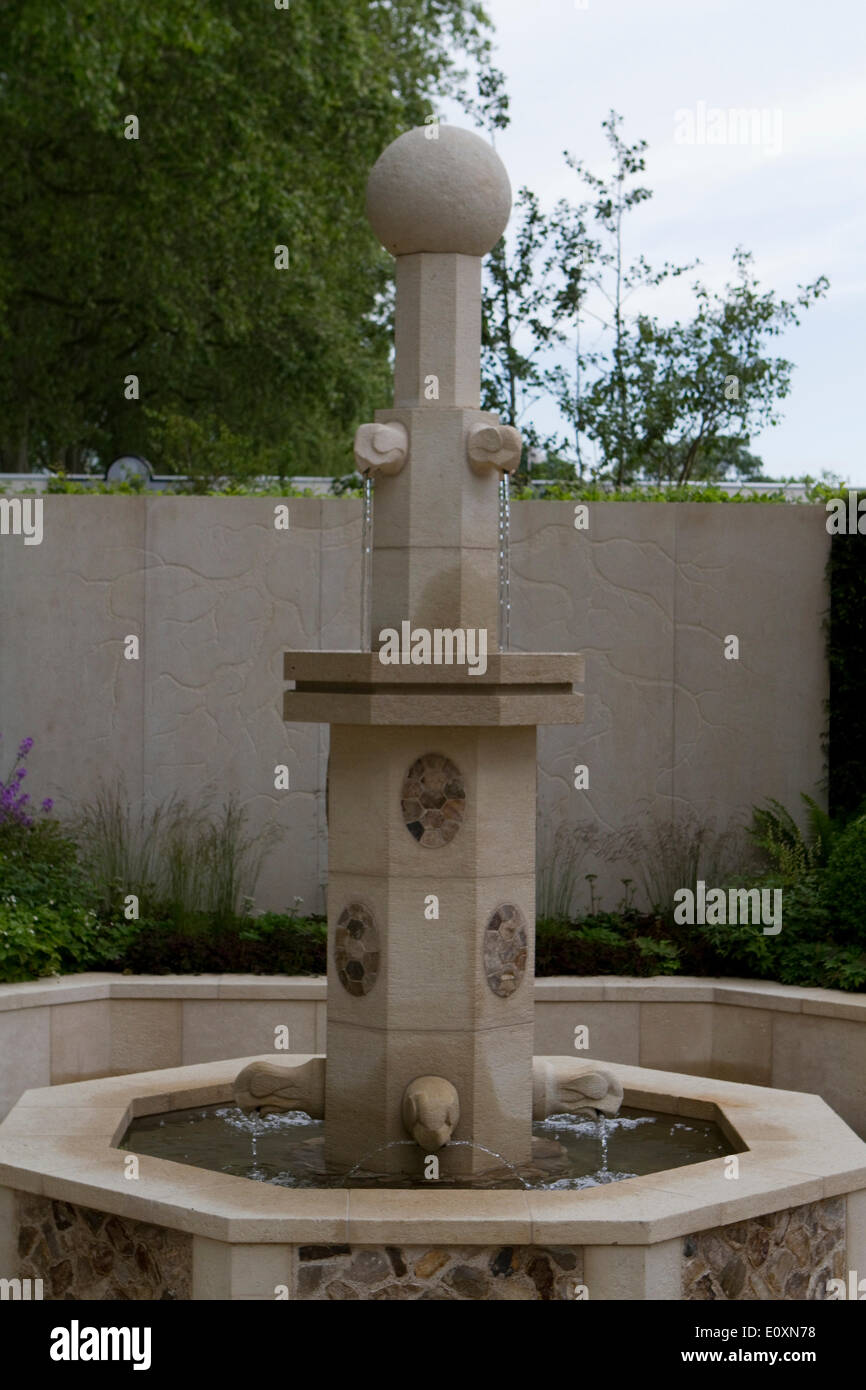 Chelsea,UK,20th May 2014,A water fountain at the RHS Chelsea Flower ...