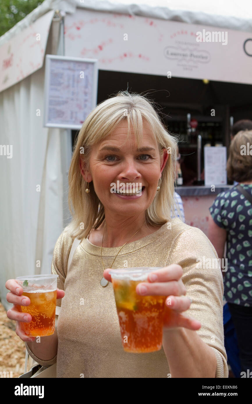 Chelsea,UK,20th May 2014,Its Pimms 0'clock at the RHS Chelsea Flower ...