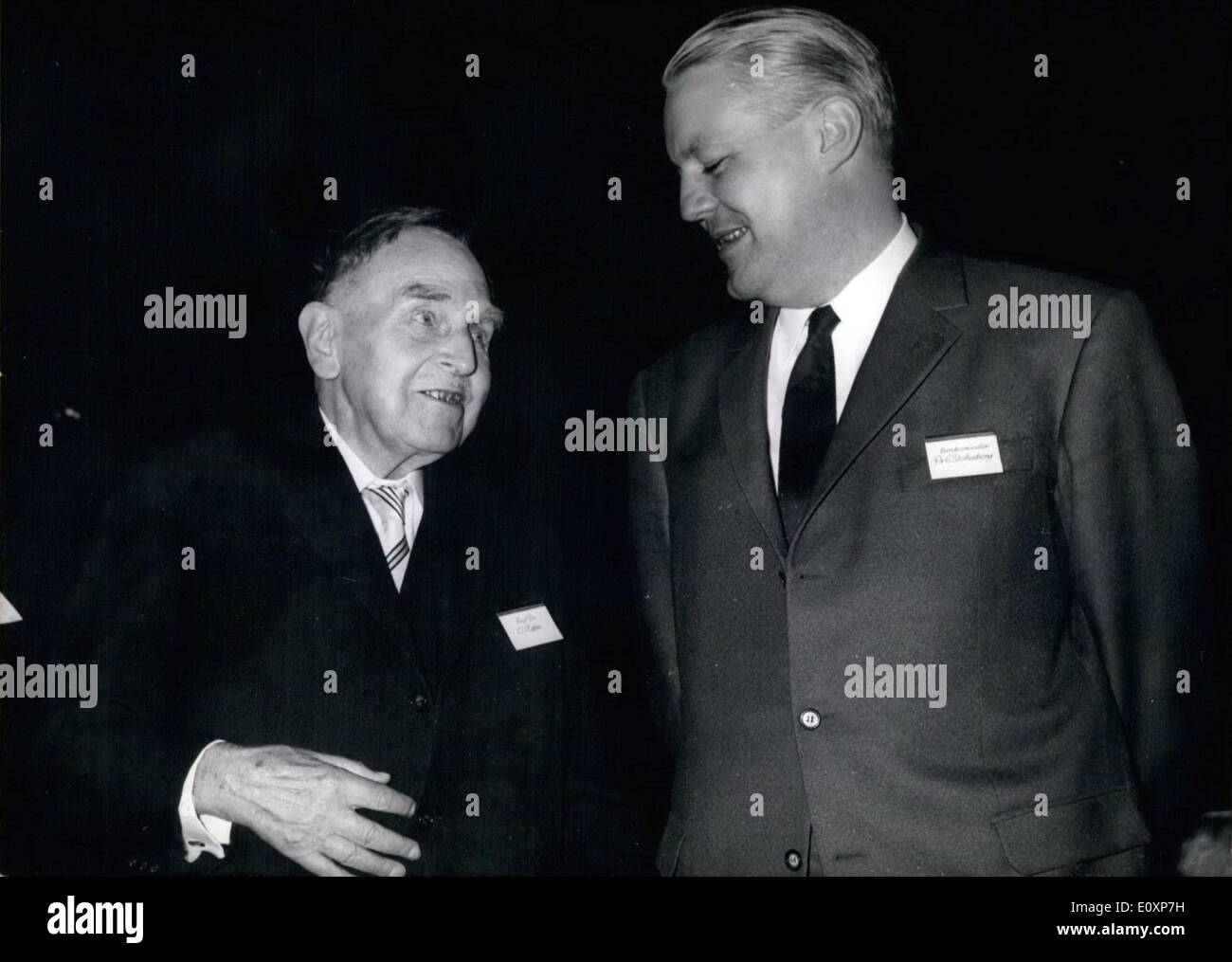 Jul. 07, 1967 - Pictured here are Nobel Prize Winner Otto Hahn and ...