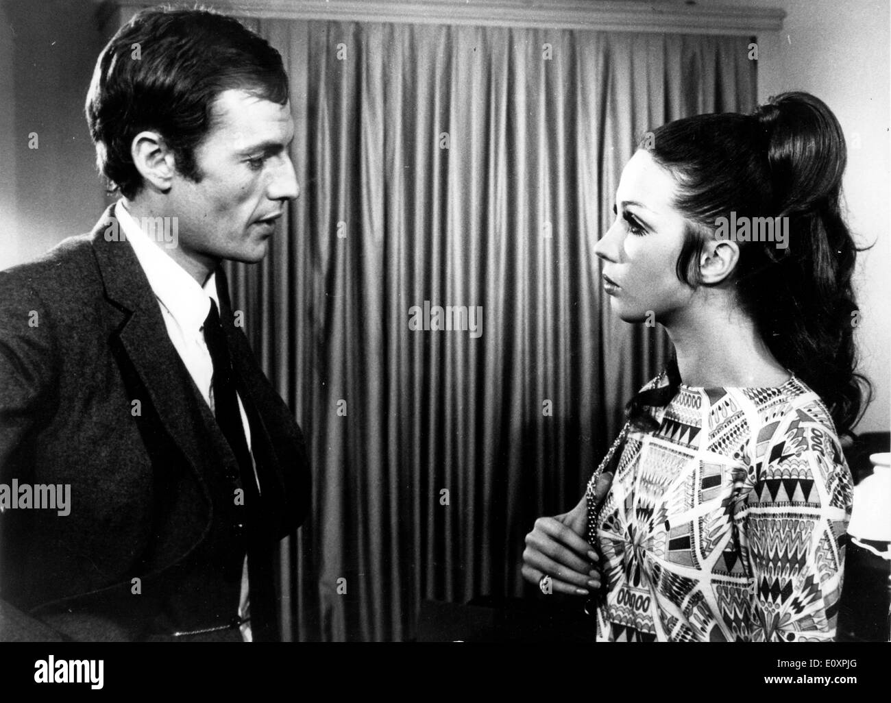 Actors Lilly Bistrattin and Claude Mann talking Stock Photo - Alamy