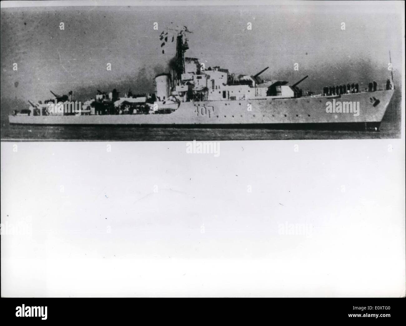 Nov. 11, 1967 - Israeli Destroyer Eilat Sunk. Photo Shows View of the ...