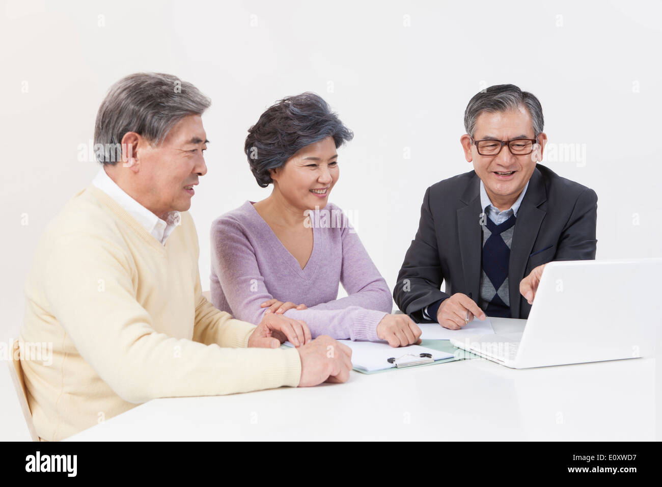 old people working with a laptop Stock Photo - Alamy
