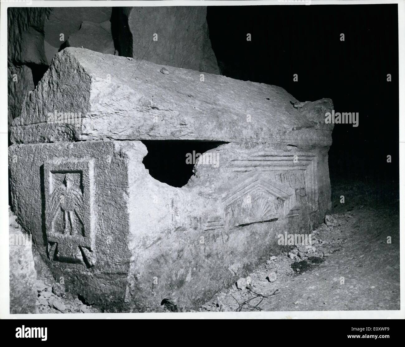 Oct. 10, 1967 - A sarcophagus in the catacomb of Beit Shearim Stock ...