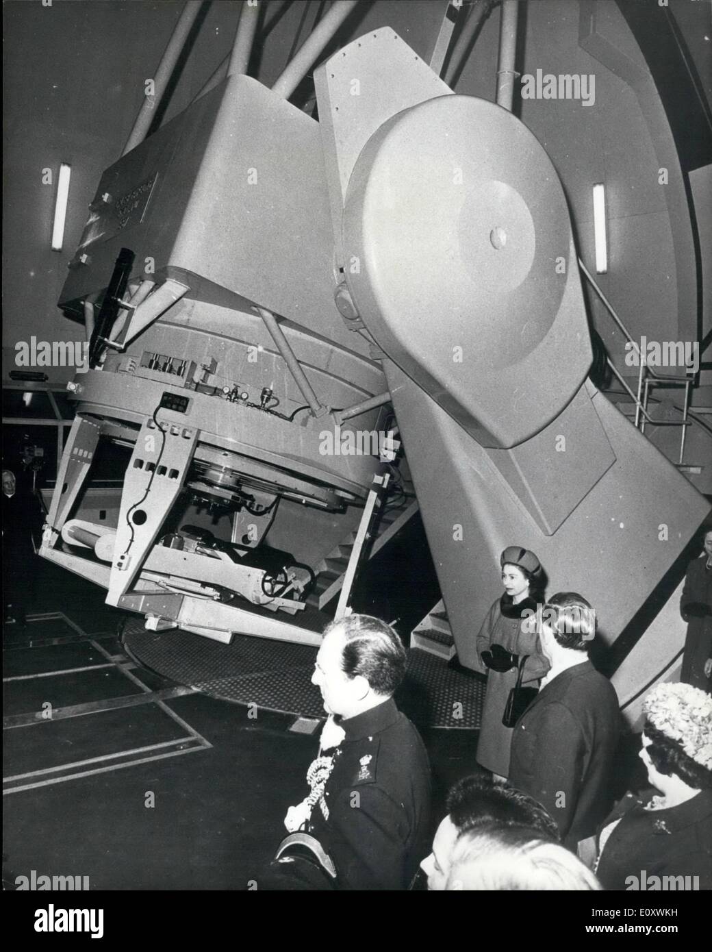 Dec. 12, 1967 - The Queen Inaugurates new giant Telescope. Photo shows ...