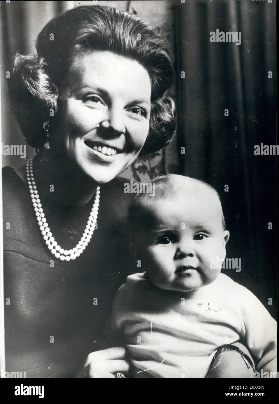 Jan. 01, 1968 - Crown Princess Beatrix and Baby prince Willem Alexander ...