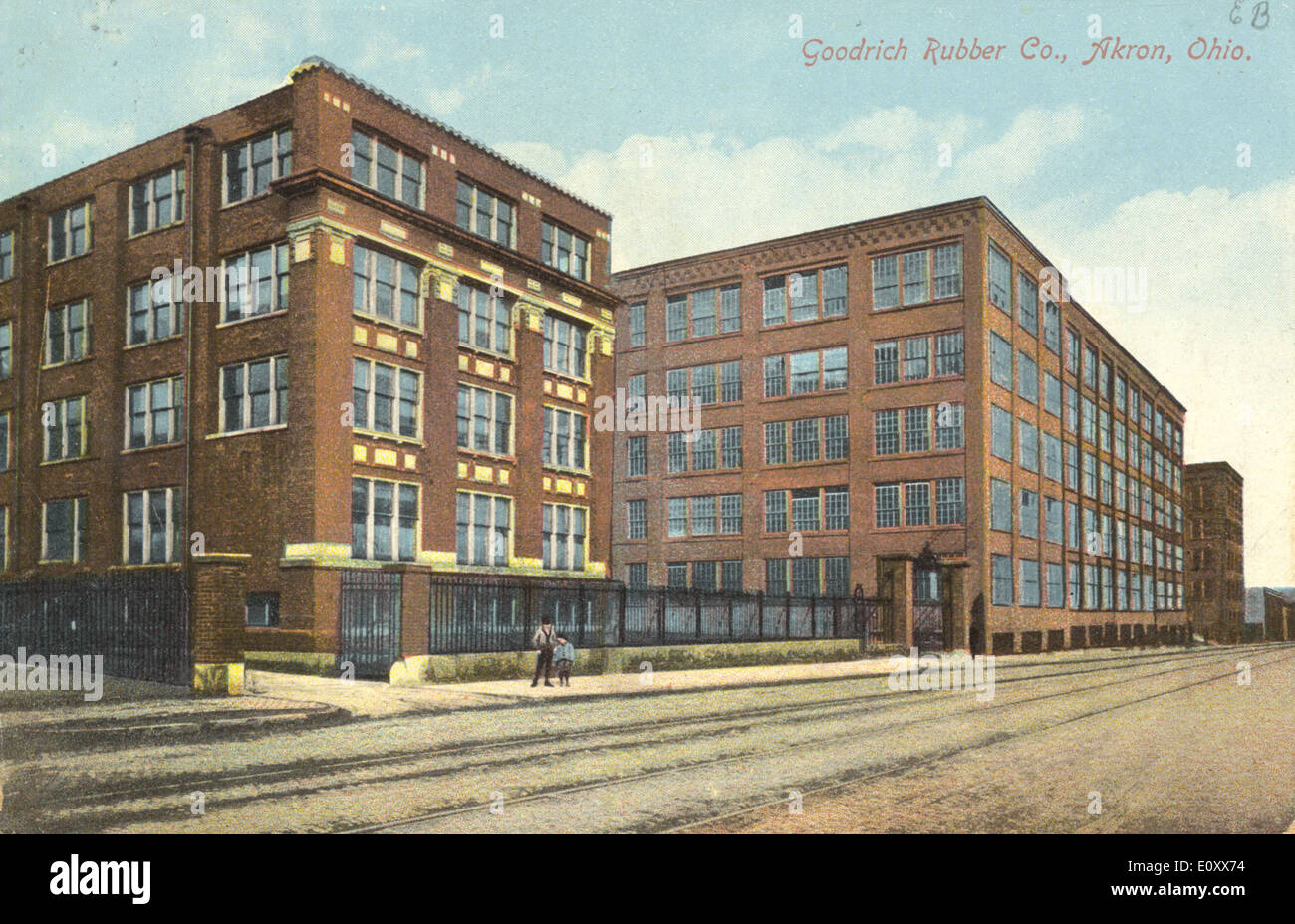 This postcard features an image of the Goodrich Rubber Company in Akron ...