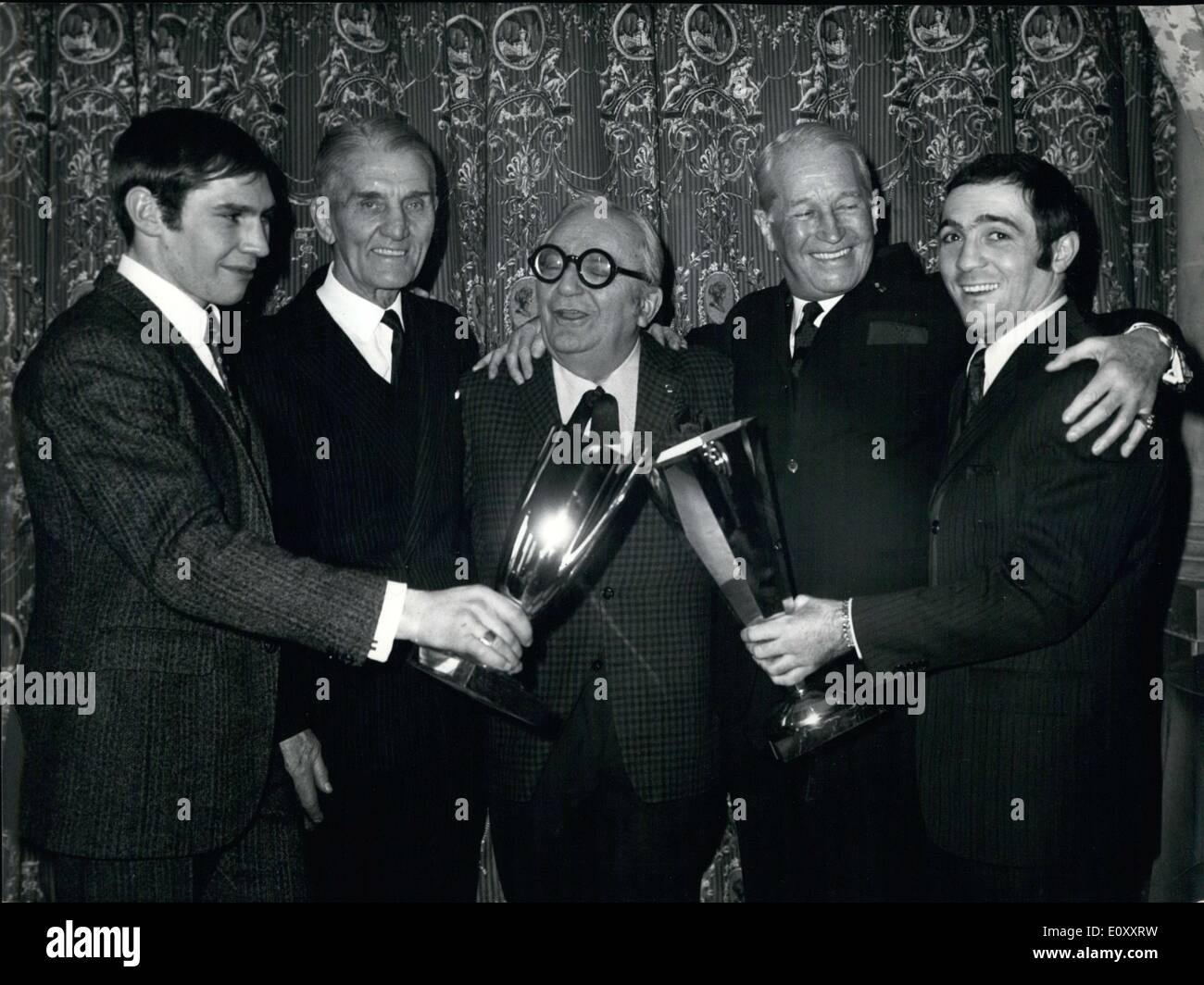 Jan. 10, 1968 - Left to right: Jean-Claude Bouttier, Georges Carpentier ...