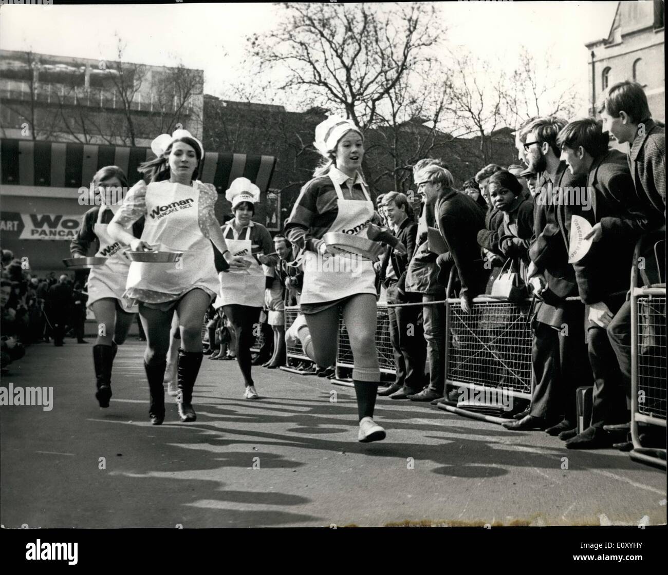 Feb. 02, 1968 - Girl students pancake race in aid of the save the ...