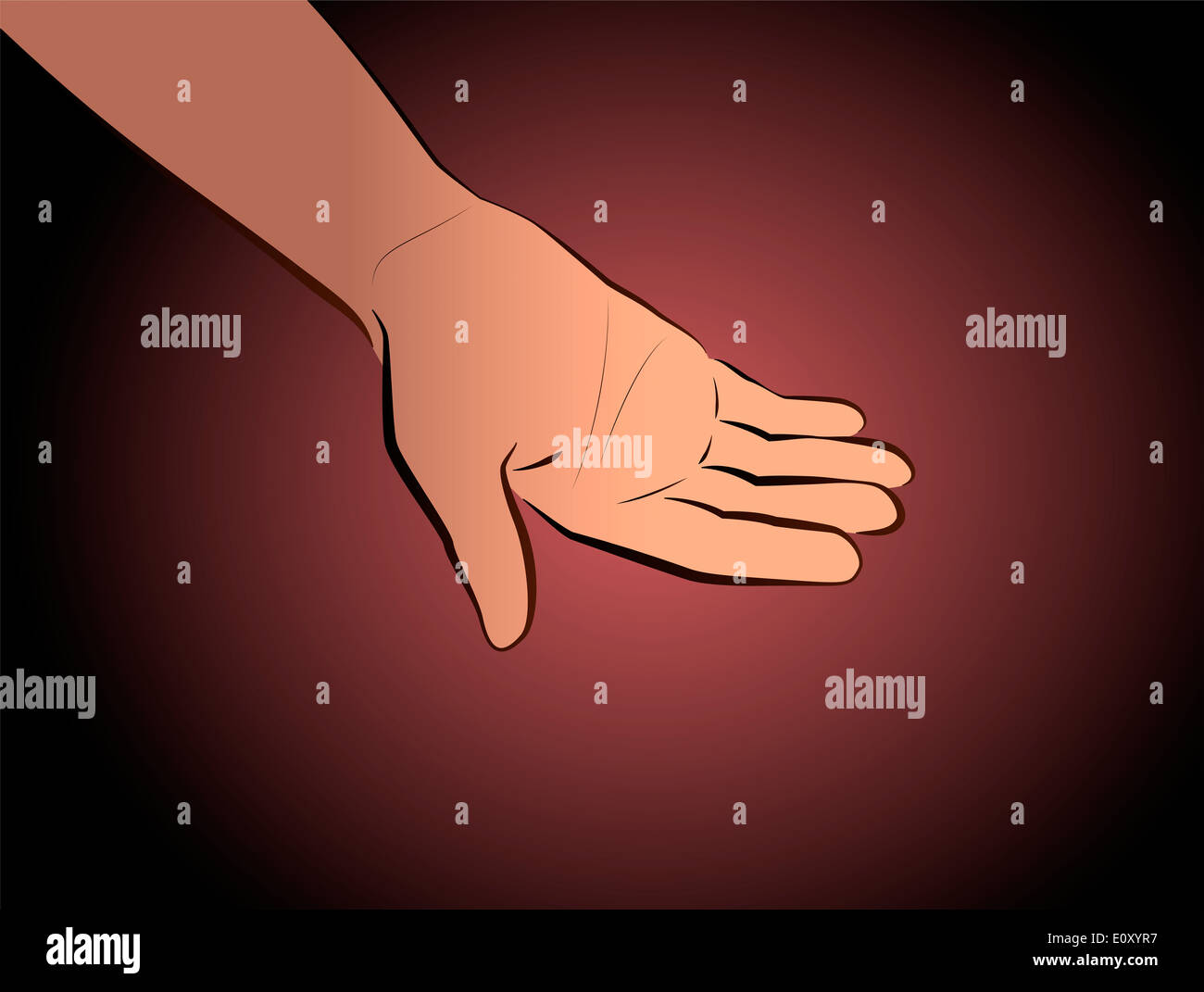 A hand that is begging - dark gradient background Stock Photo - Alamy