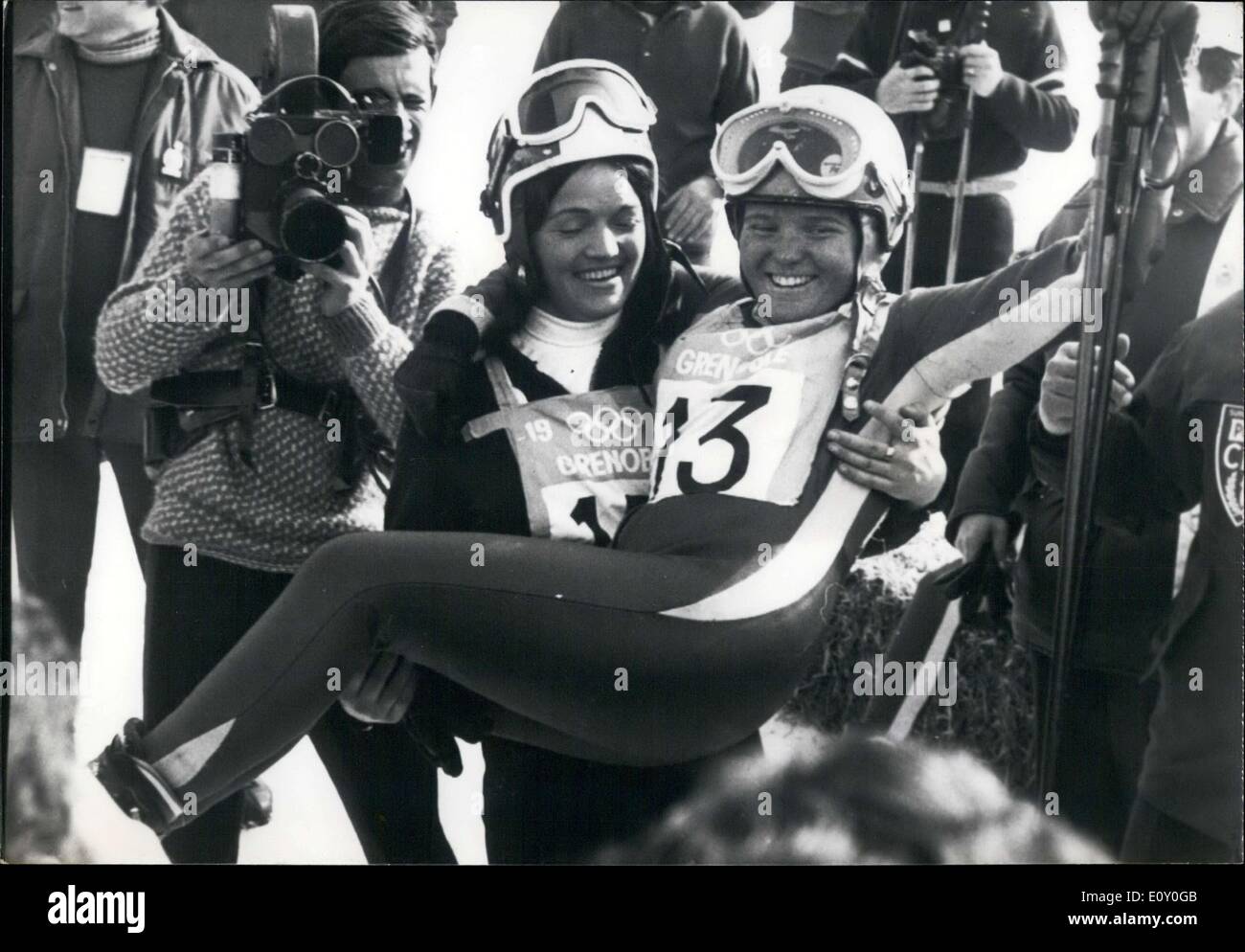 Feb. 10, 1968 - Olympic skier Olga Pall & Isabelle Mir Stock Photo - Alamy