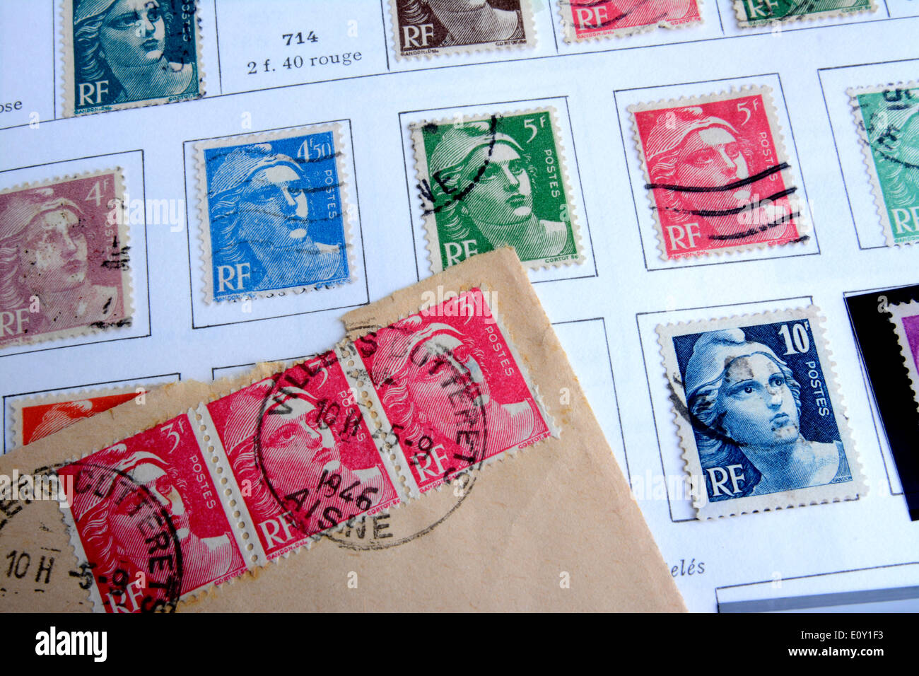 French postage stamps hi-res stock photography and images - Alamy