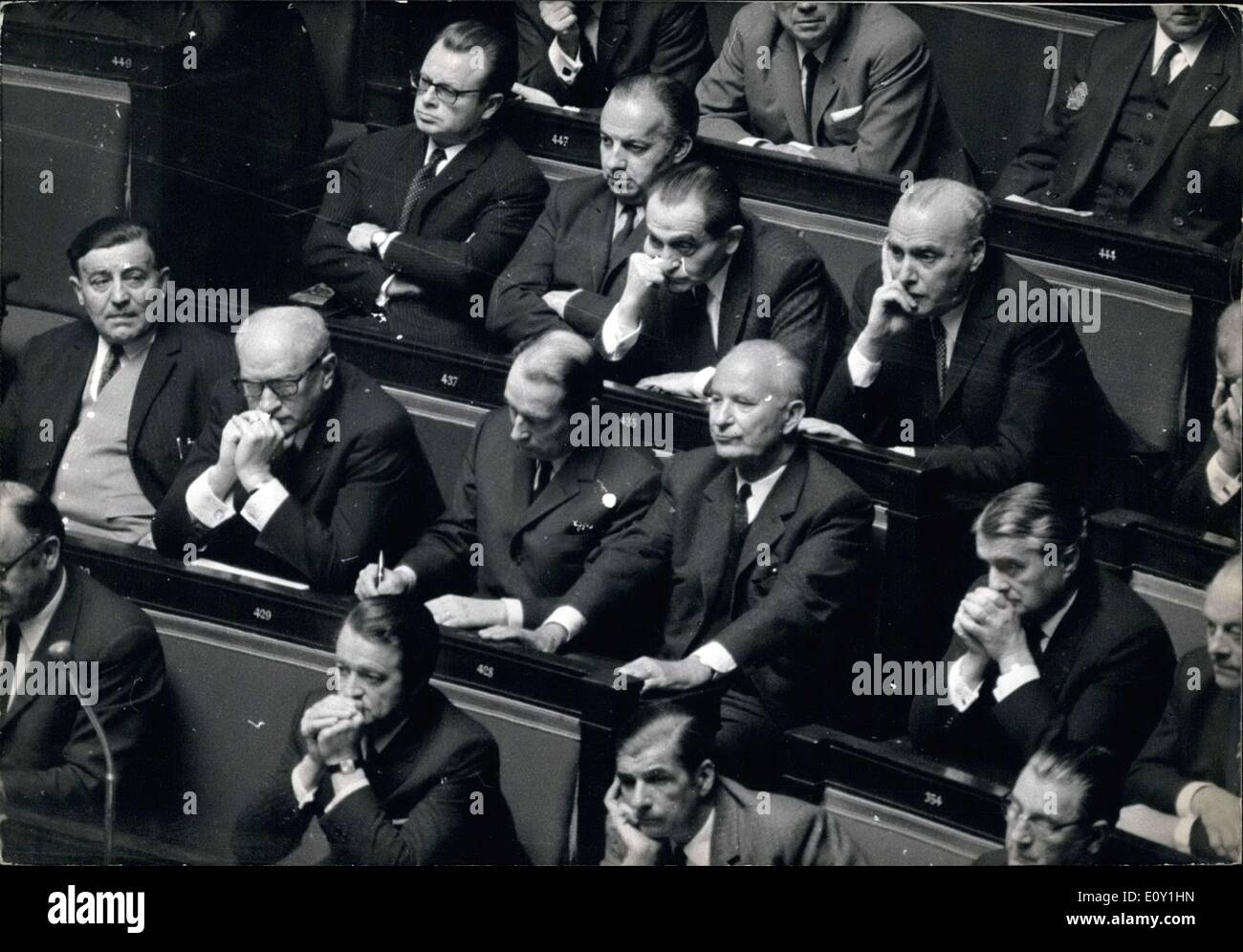 May 22, 1968 - In attendance: Guy Mollet, Francois Mitterand, Gaston ...